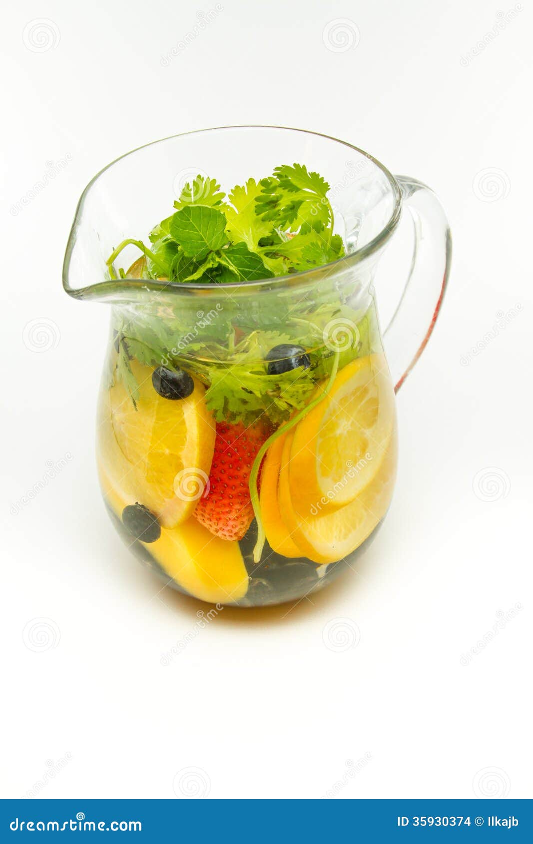 Pitcher of Water Infused with Fruit Stock Photo - Image of strawberry ...