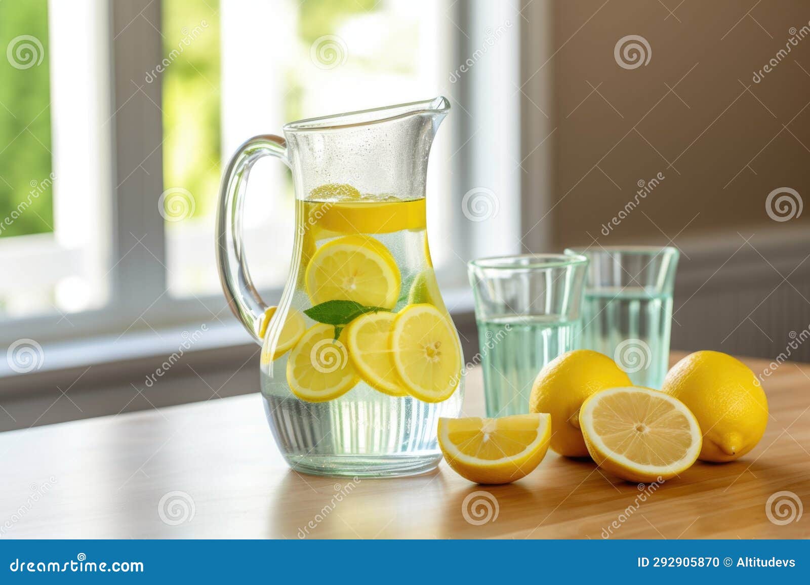A Pitcher of Water with Lemon Slices Stock Photo - Image of healthy ...
