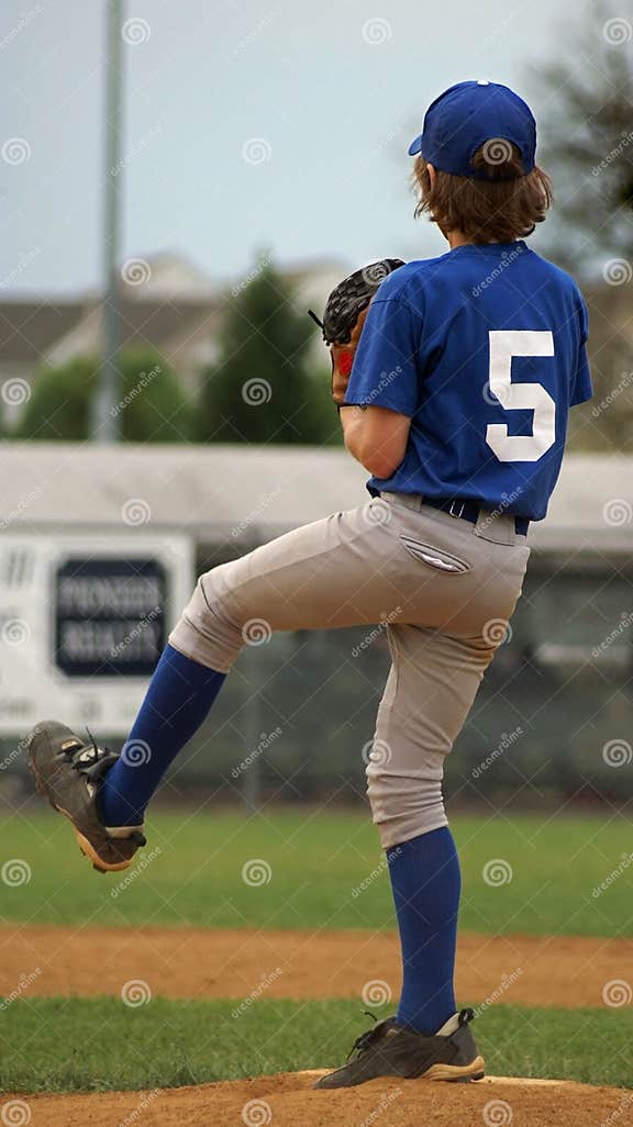 Pitcher Windup back view stock photo. Image of ball, shirt - 2350758