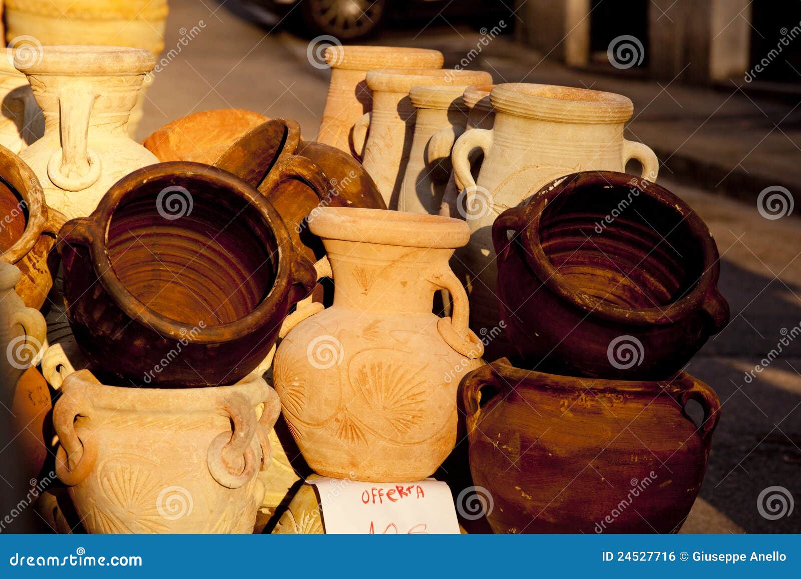 Pitchers and jars of clay stock photo. Image of clay - 24527716