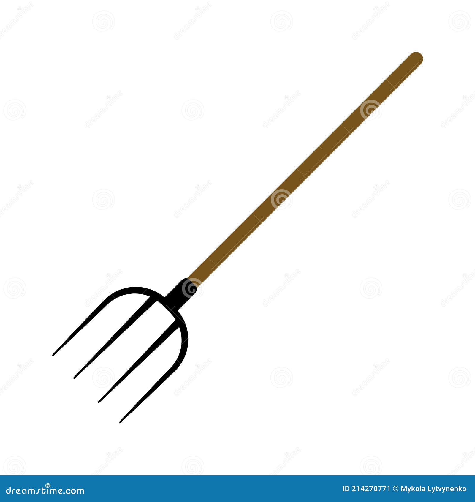 Pitchfork for Agricultural Work with Hay and Grass Vector Pitchfork ...
