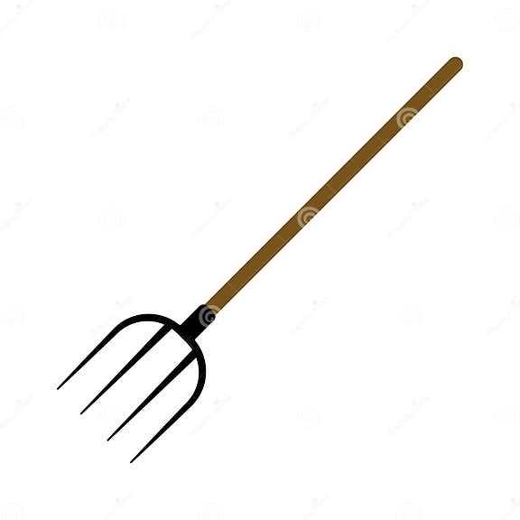 Pitchfork for Agricultural Work with Hay and Grass Vector Pitchfork ...