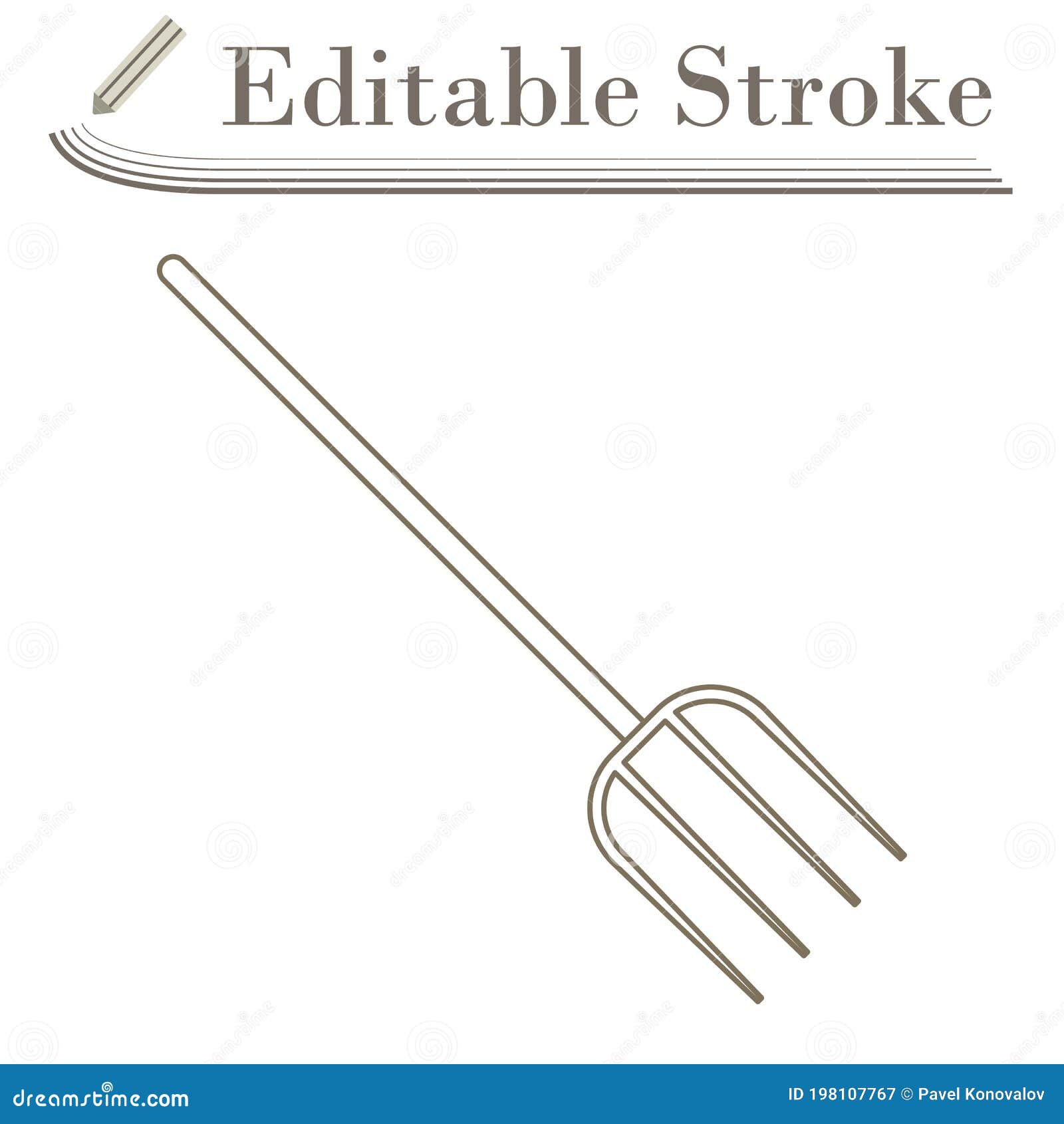Pitchfork Icon stock vector. Illustration of handle - 198107767
