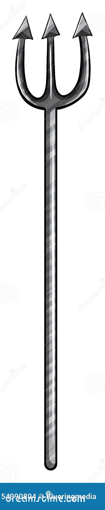 Metal Pitchfork. Hayfork Tool With Plastic Handle Cartoon Vector ...