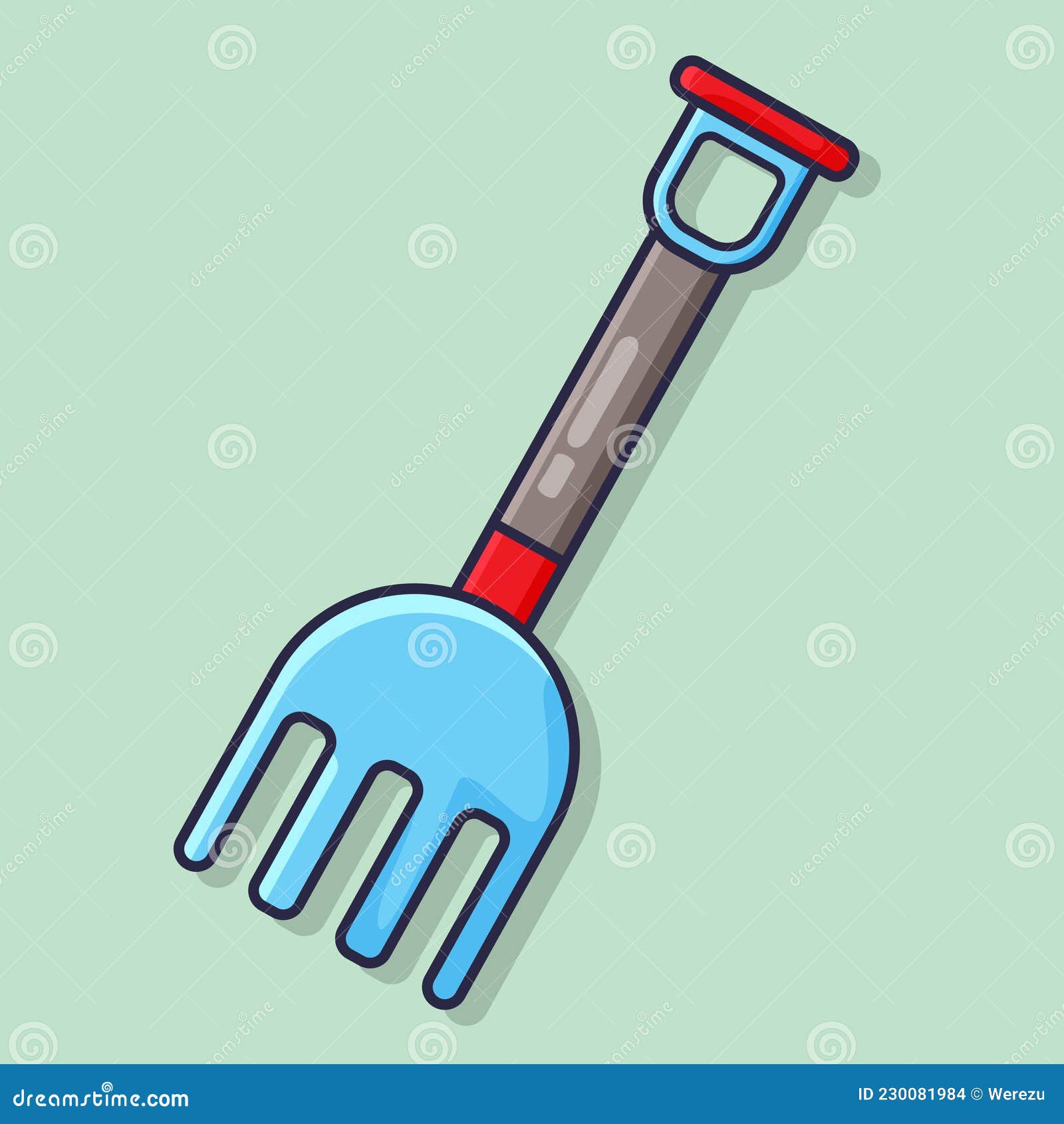 Pitchfork Tool Isolated Cartoon Vector Illustration in Flat Style Stock ...