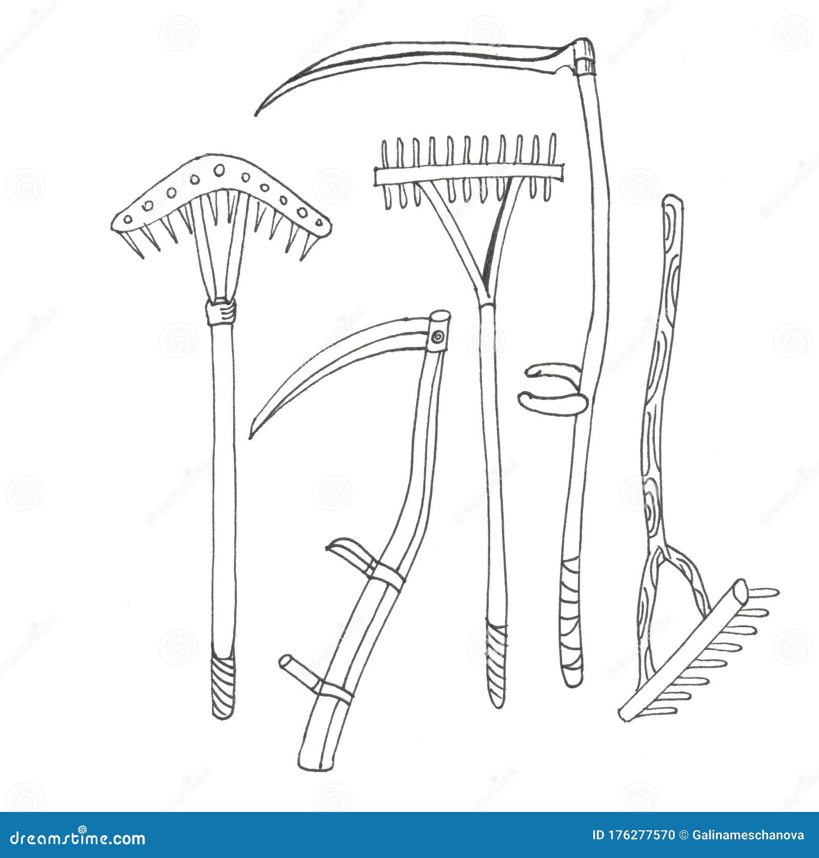Pitchforks Braids for Hay Farm Garden Tools Stock Illustration ...
