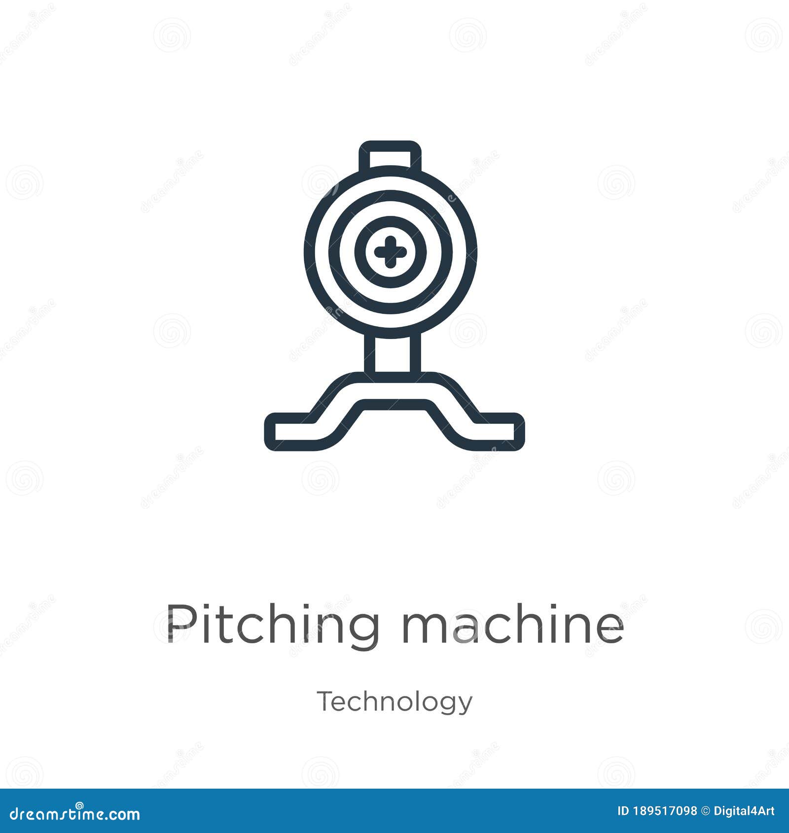 Pitching Machine Icon Vector Isolated On White Background, Pitching ...