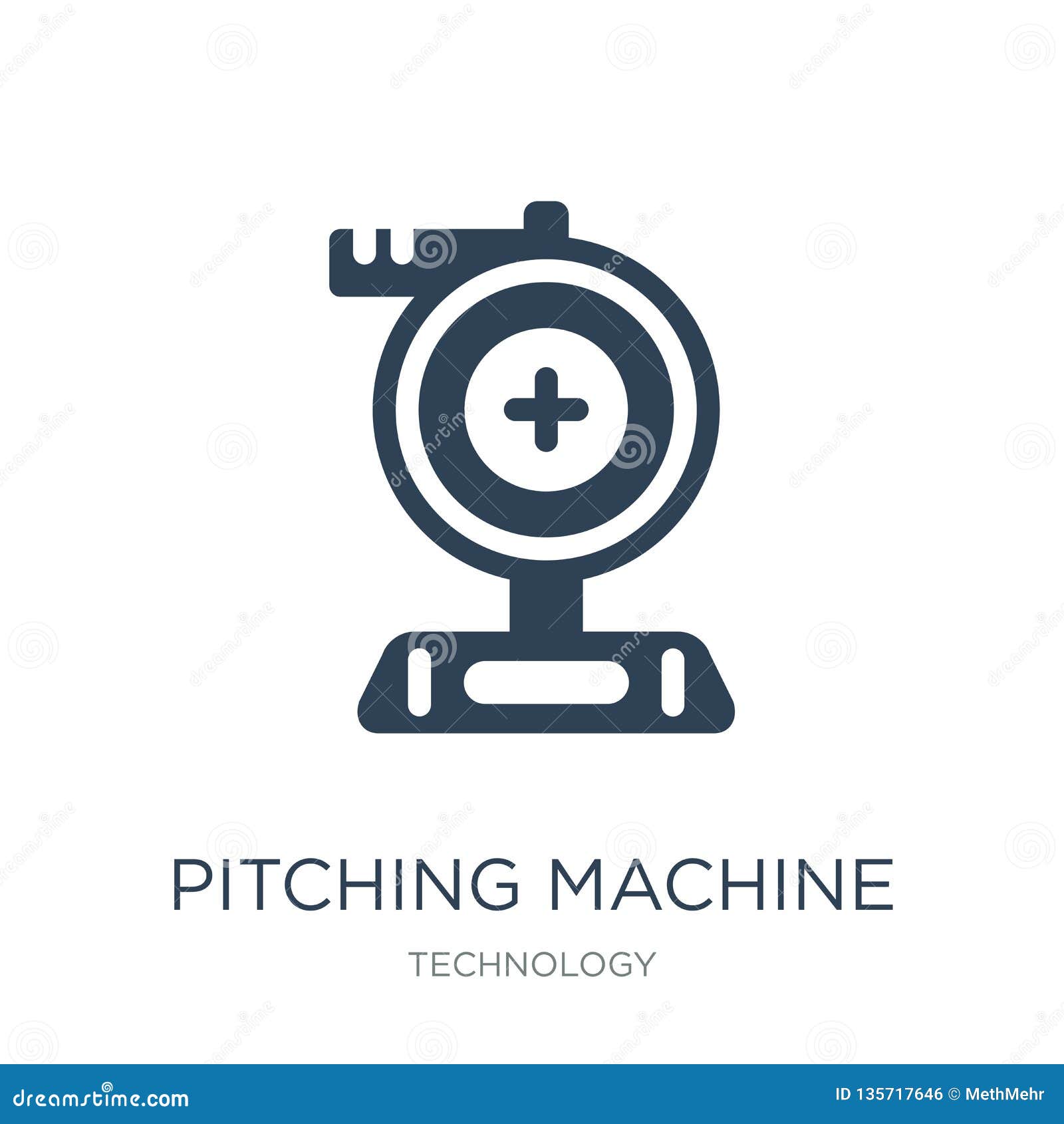 Pitching Machine Icon in Trendy Design Style. Pitching Machine Icon Isolated on White Background ...