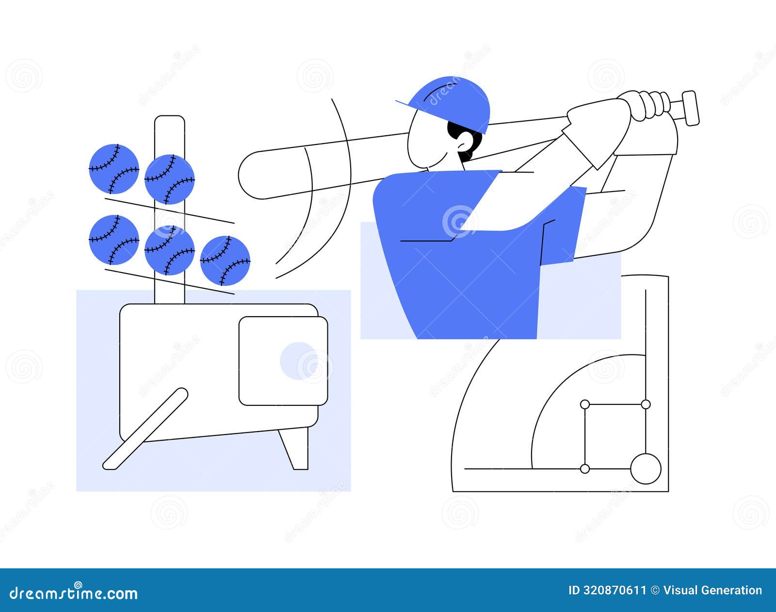 Pitching Machine Isolated Cartoon Vector Illustrations. Stock Vector ...
