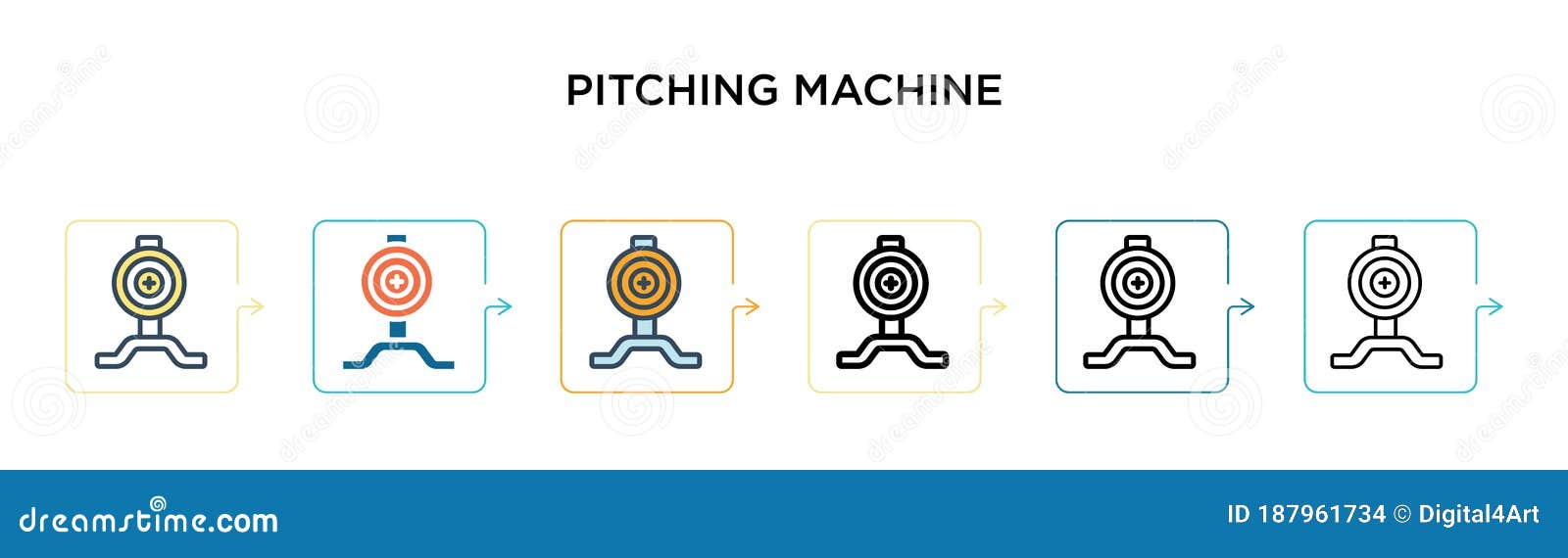 Pitching Machine Vector Line Icon. Simple Element Illustration ...