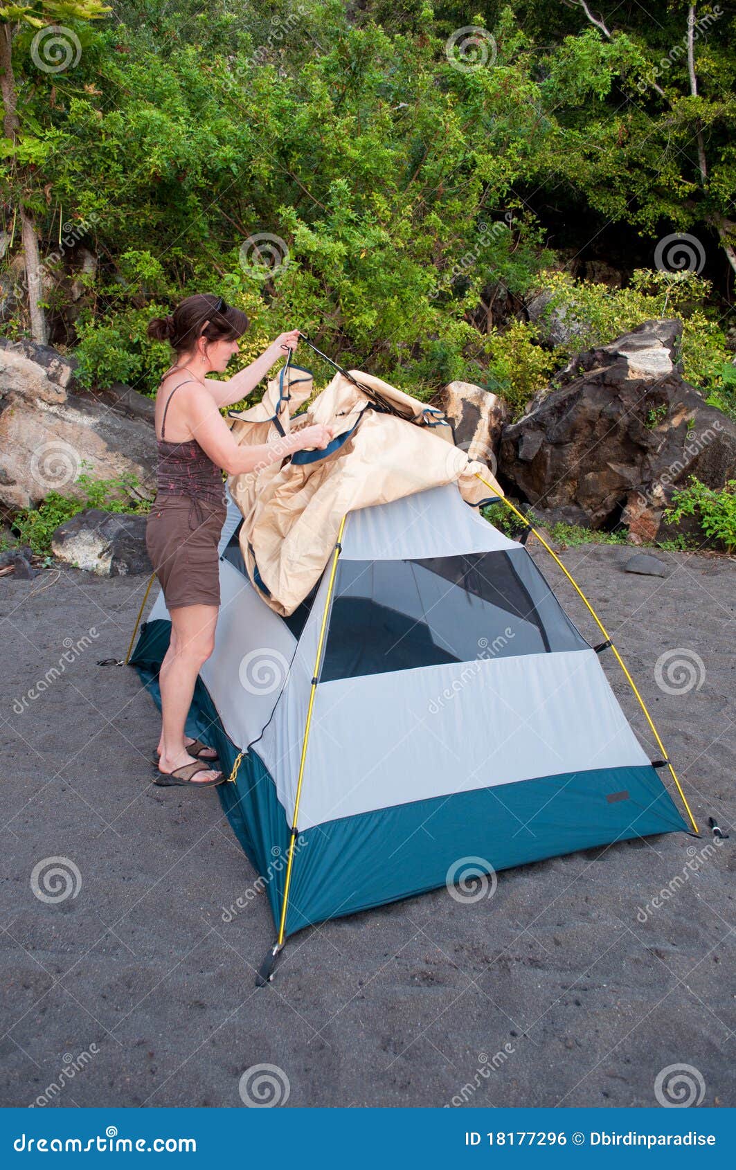 Pitching a Tent-Camping stock photo. Image of pitching - 18177296