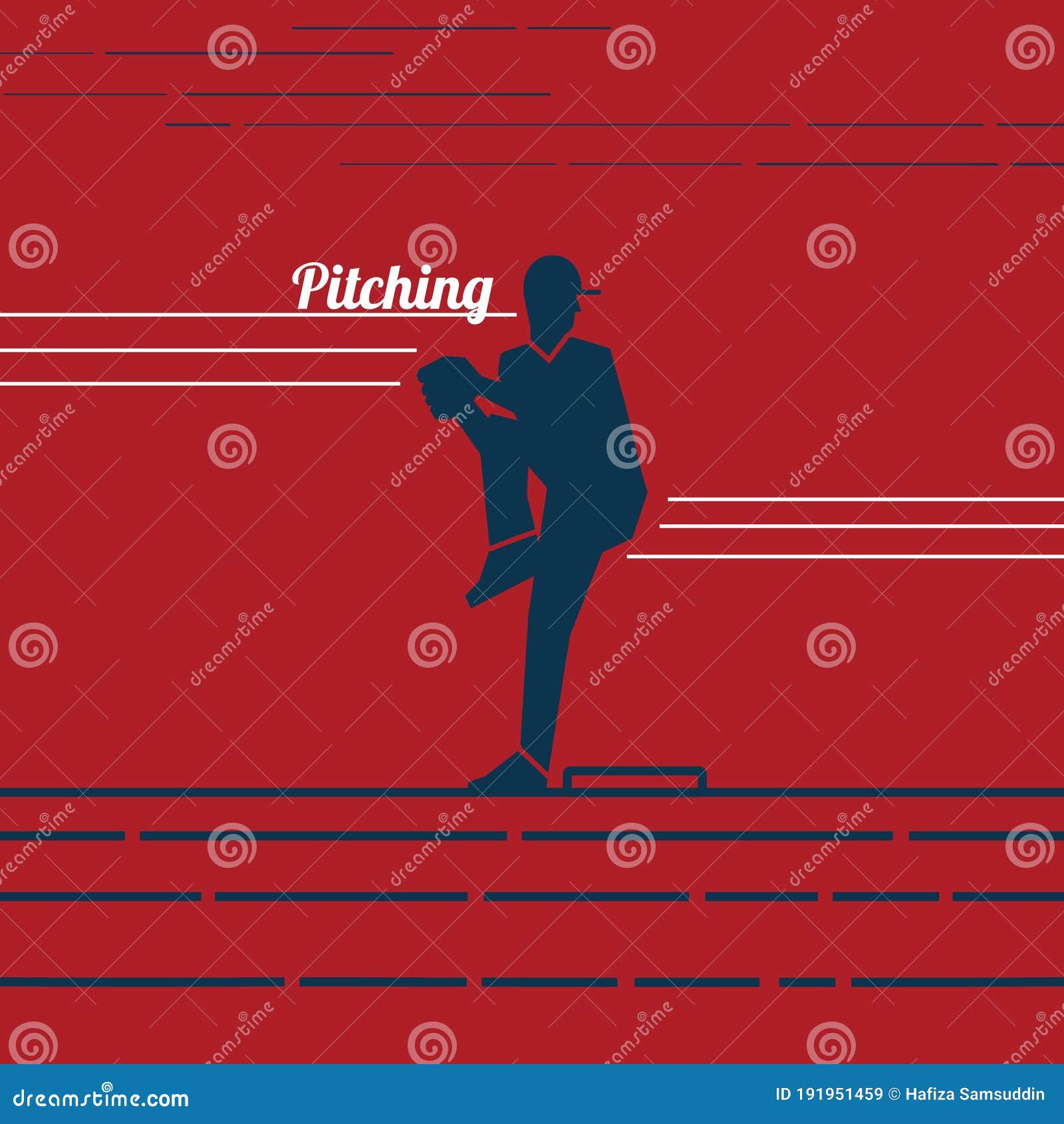 Pitching. Vector Illustration Decorative Design Stock Vector ...