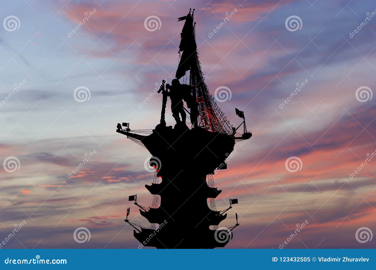 Piter the Thirst Monument, Moskow, Russia at Night. Editorial Image ...
