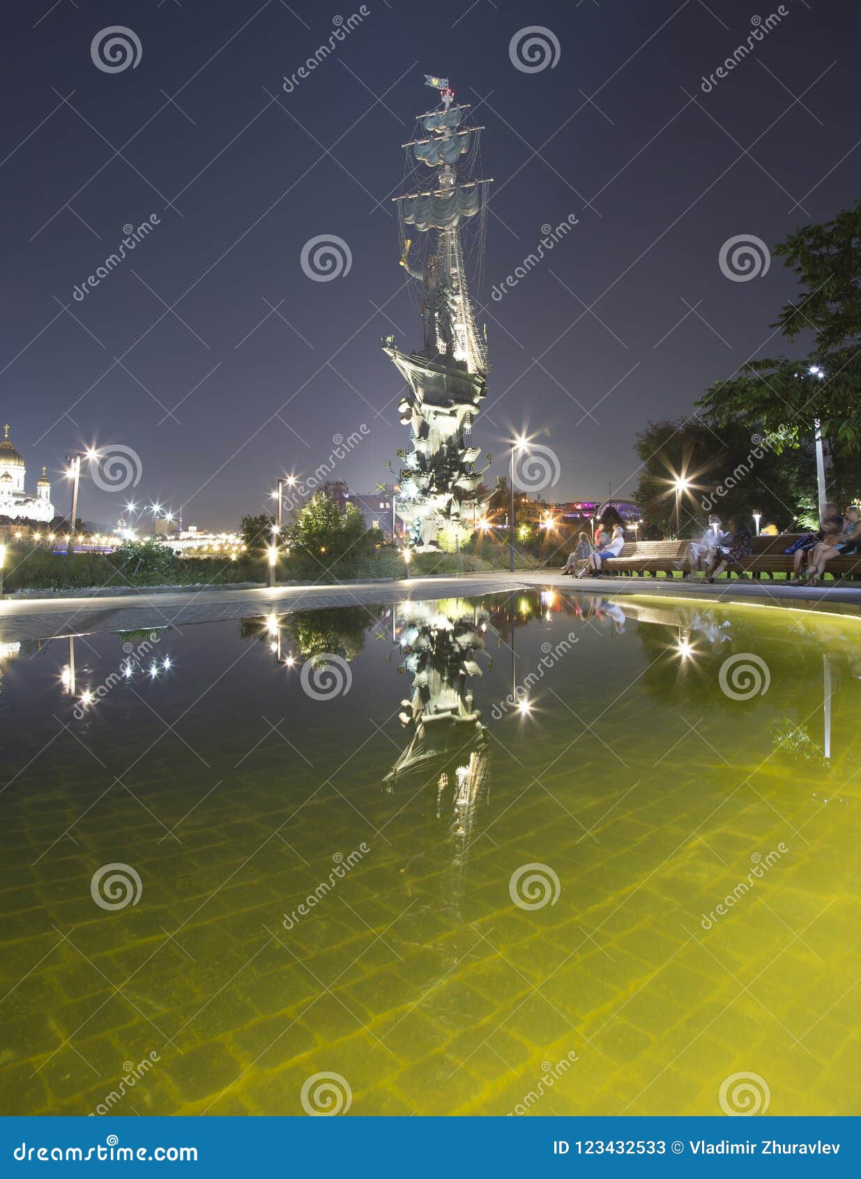 Piter the Thirst Monument, Moskow, Russia at Night. Editorial Stock ...