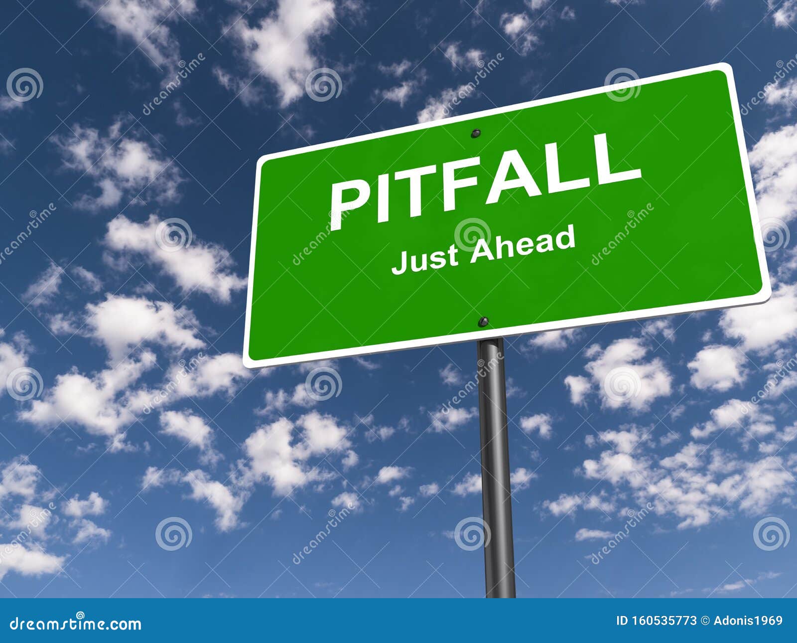 Pitfall Just Ahead Traffic Sign Stock Illustration - Illustration of ...
