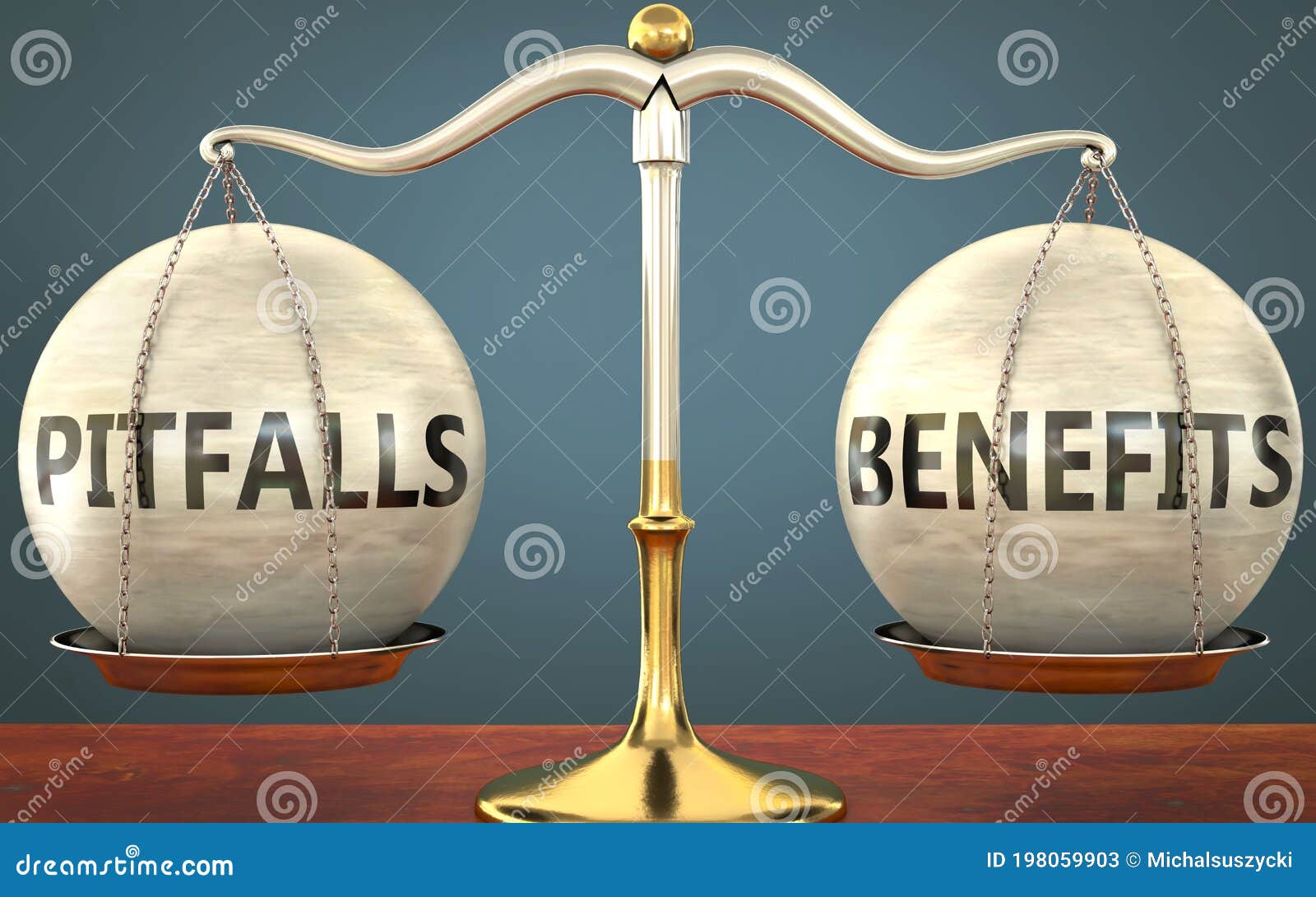 Pitfalls and Benefits Staying in Balance - Pictured As a Metal Scale ... Pitfalls and Benefits Staying in Balance - Pictured As a Metal Scale ...
