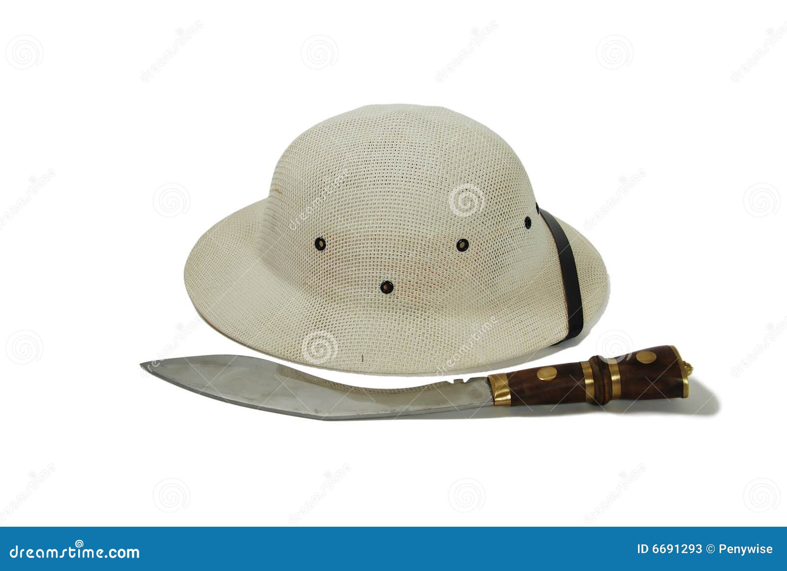Pith Helmet and Hunting Knife Stock Image - Image of explorer, heat ...