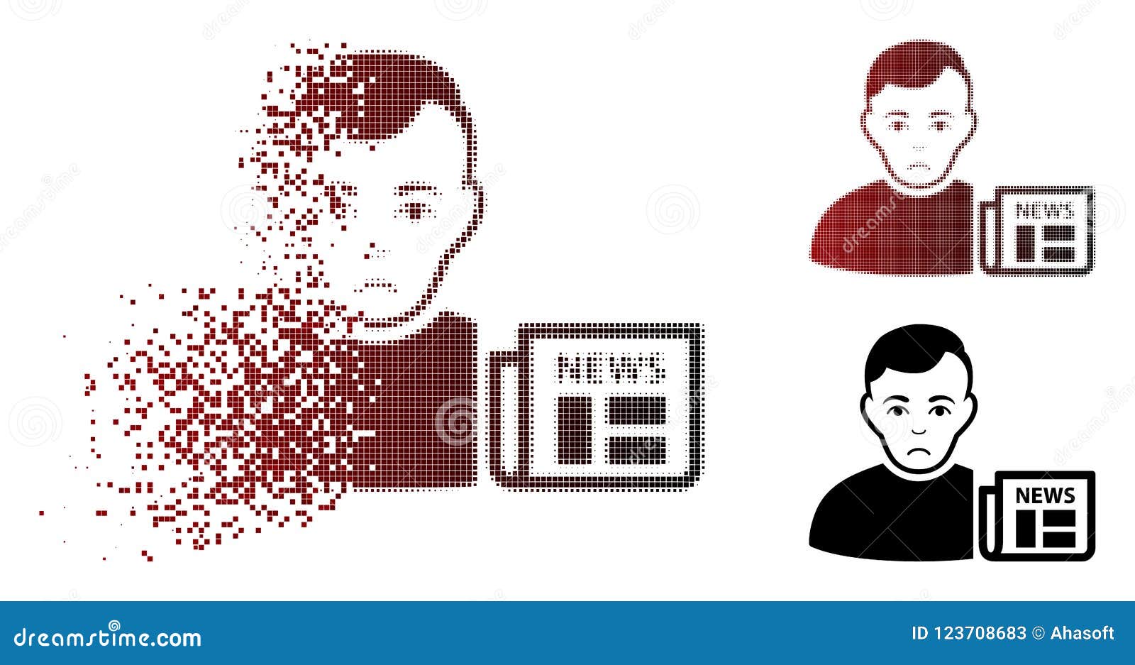 Pitiful Damaged Pixel Halftone User News Icon Stock Vector ... Pitiful Damaged Pixel Halftone User News Icon Stock Vector ...