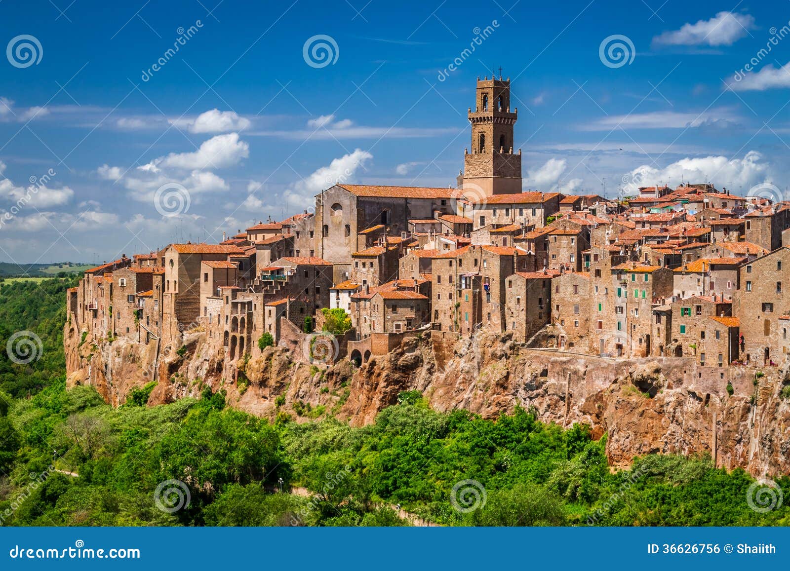Pitigliano City on the Cliff, Italy Stock Photo - Image of building ...