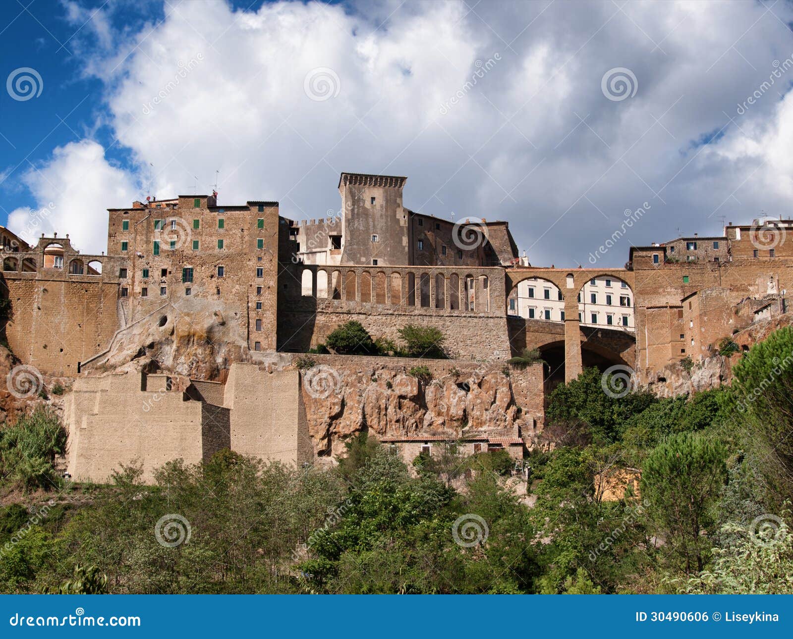 Pitigliano town stock photo. Image of forest, brick, bricked - 30490606