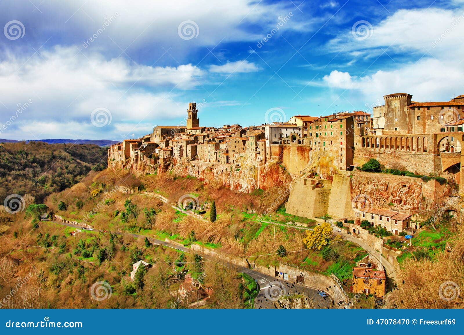 Pitigliano, Tuscany ,Italy stock photo. Image of cityscape - 47078470