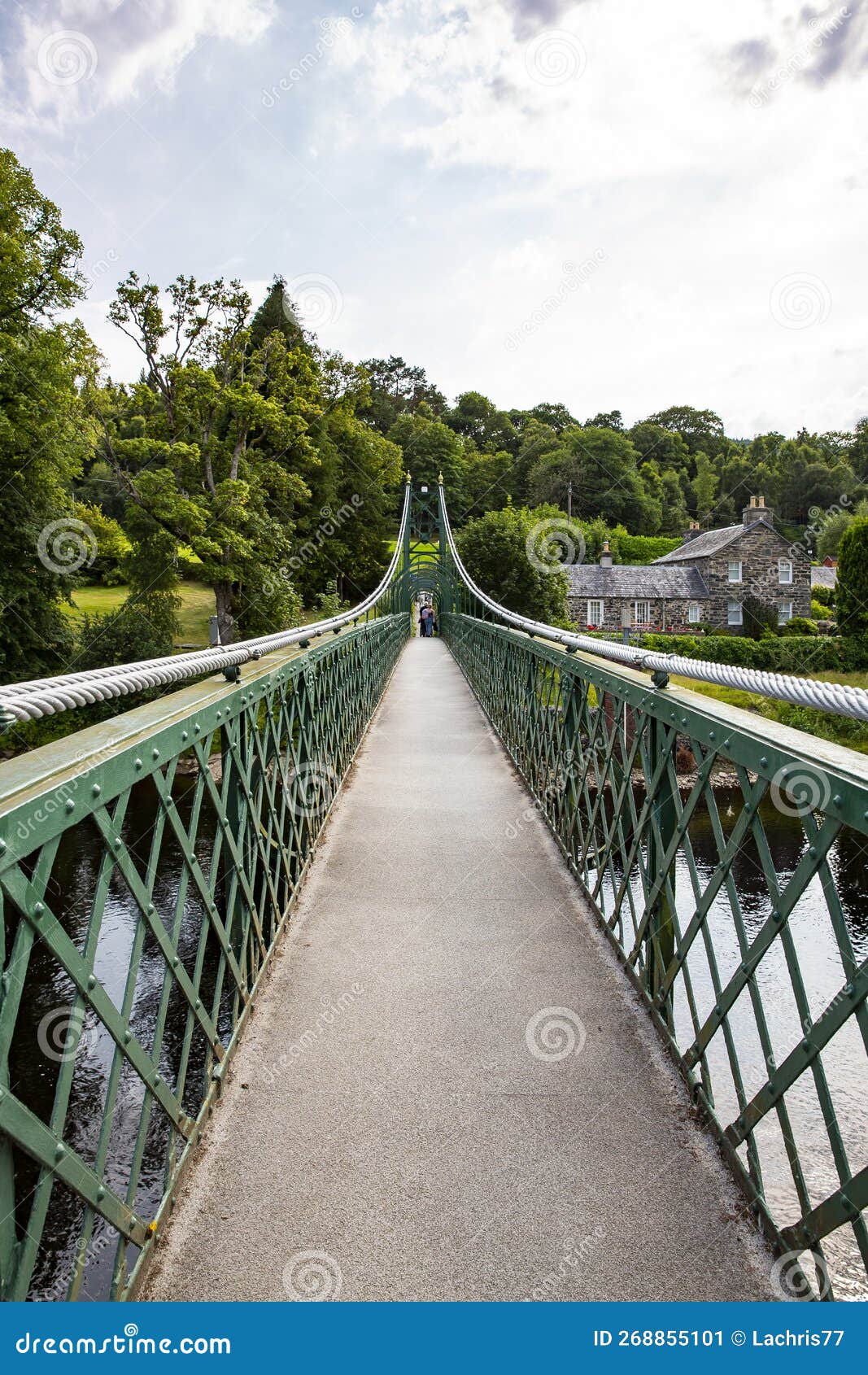 Pitlochry Bridge, the Iron Suspension Bridge Stock Image - Image of ...