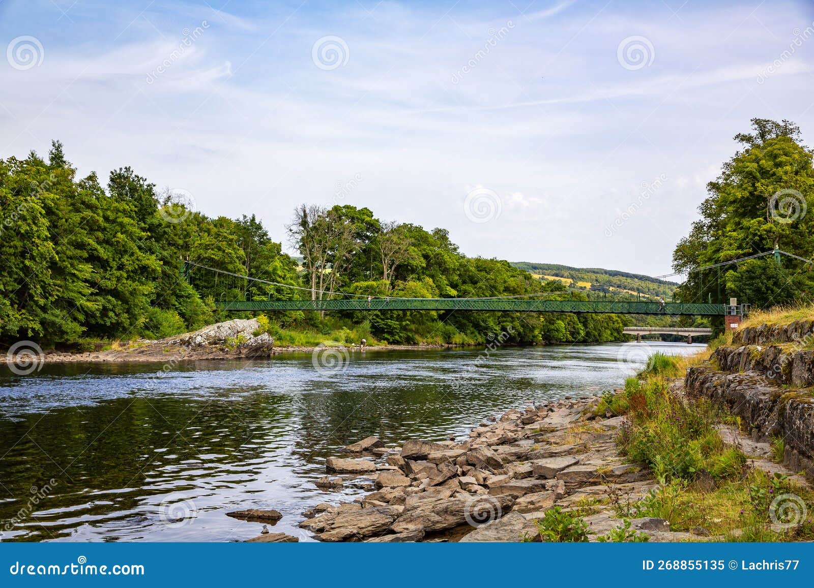 Pitlochry Bridge, the Iron Suspension Bridge Stock Image - Image of ...