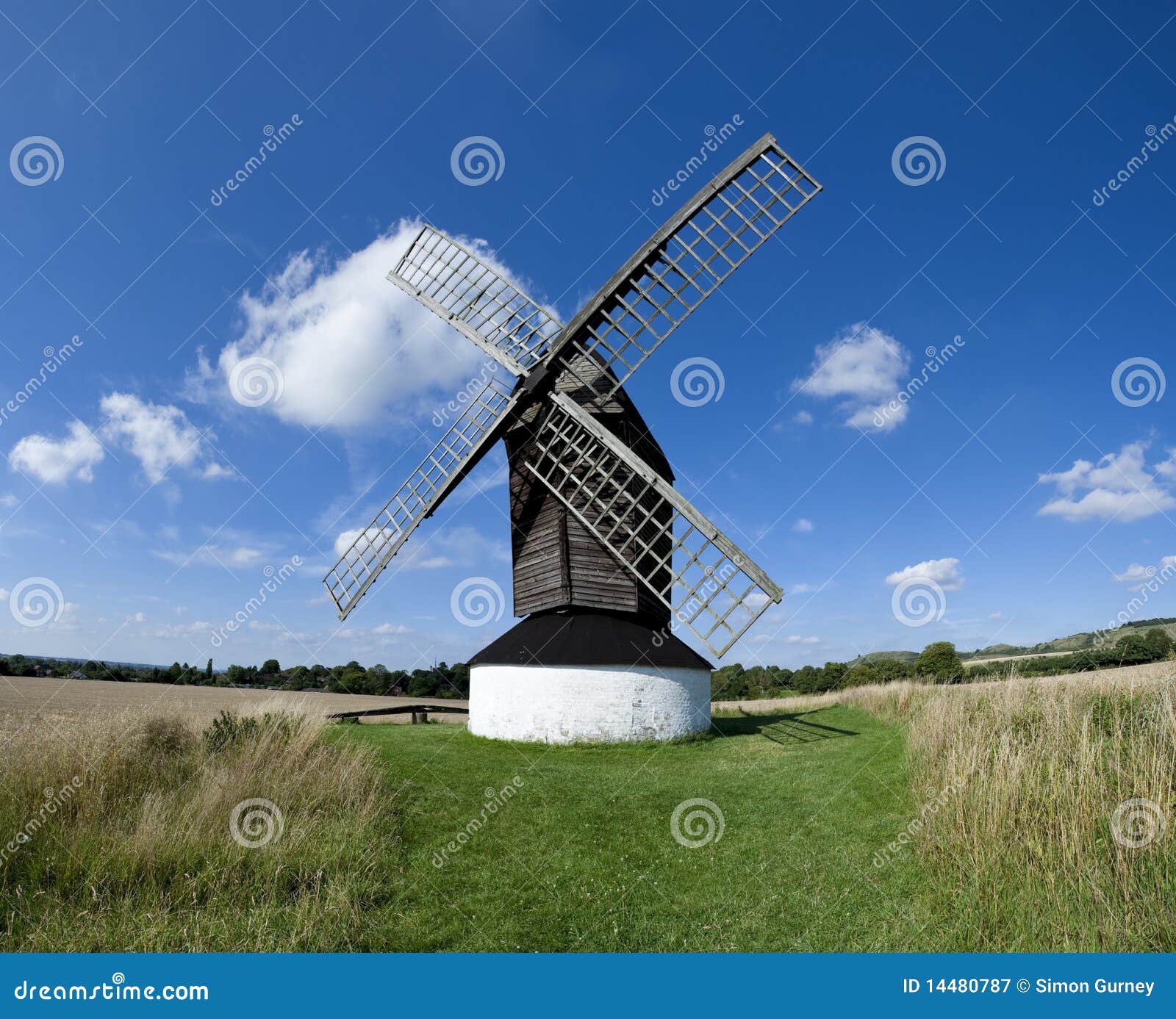 Pitstone Windmill English Countryside Stock Image - Image of ...