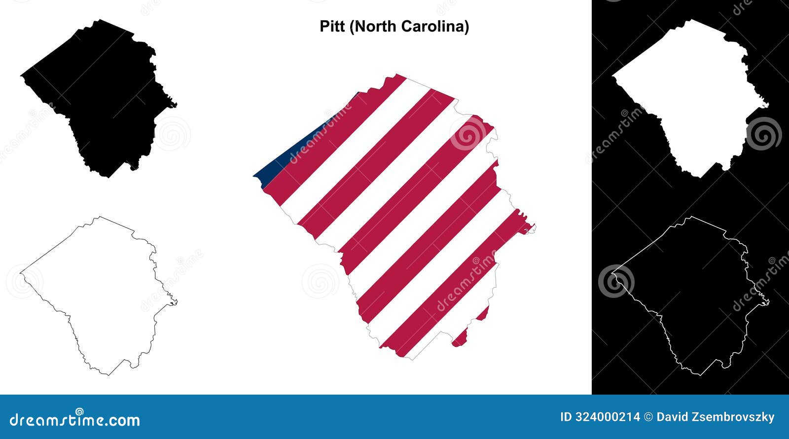 Map Of Pitt County In North Carolina State On White Background. Single ...