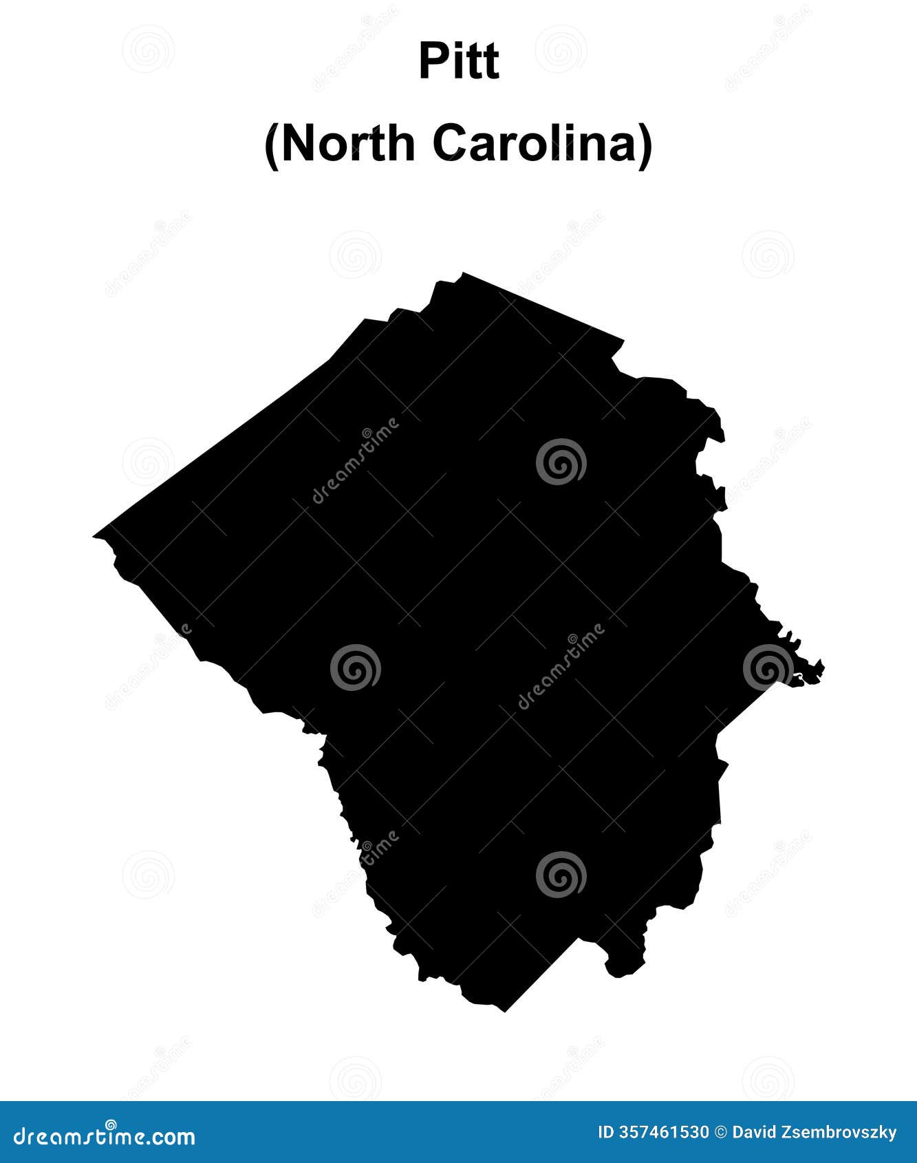 Map Of Pitt County In North Carolina State On White Background. Single ...
