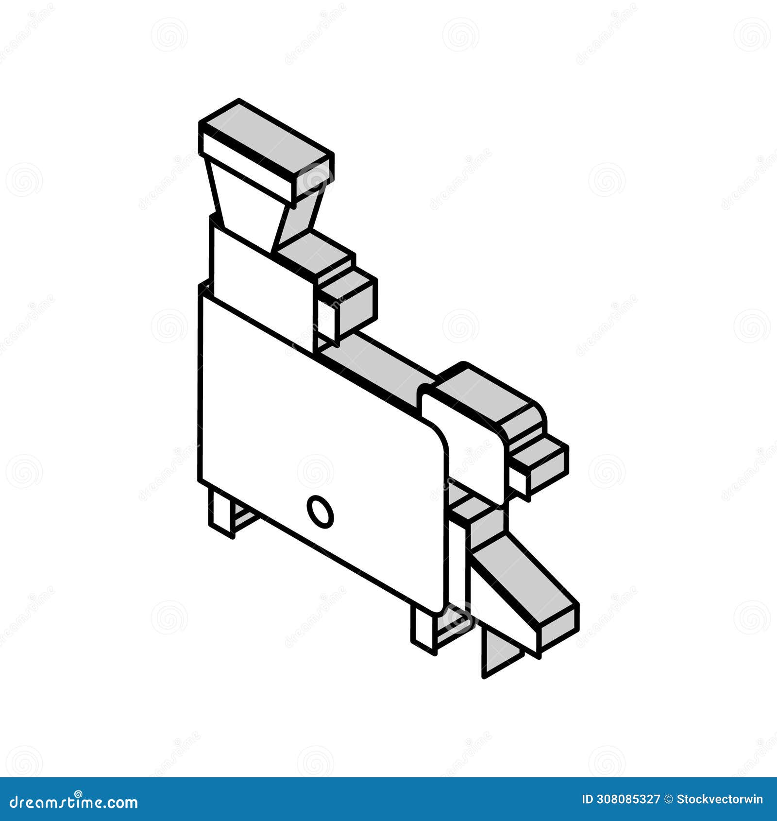 Pitting Machine Isometric Icon Vector Illustration Stock Illustration ...