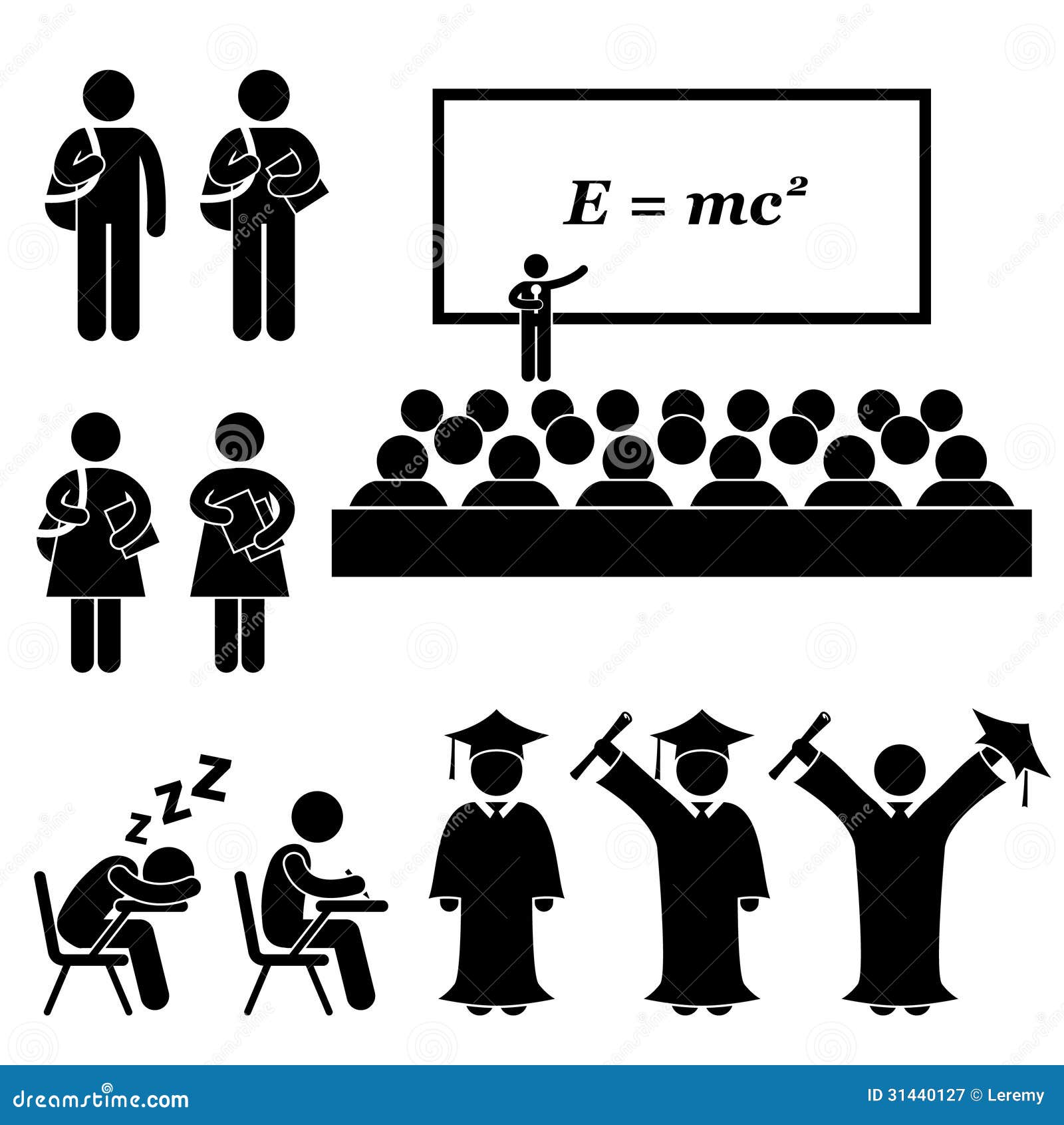 Pittogramma Di School College University Dello Studente Illustrazione ...