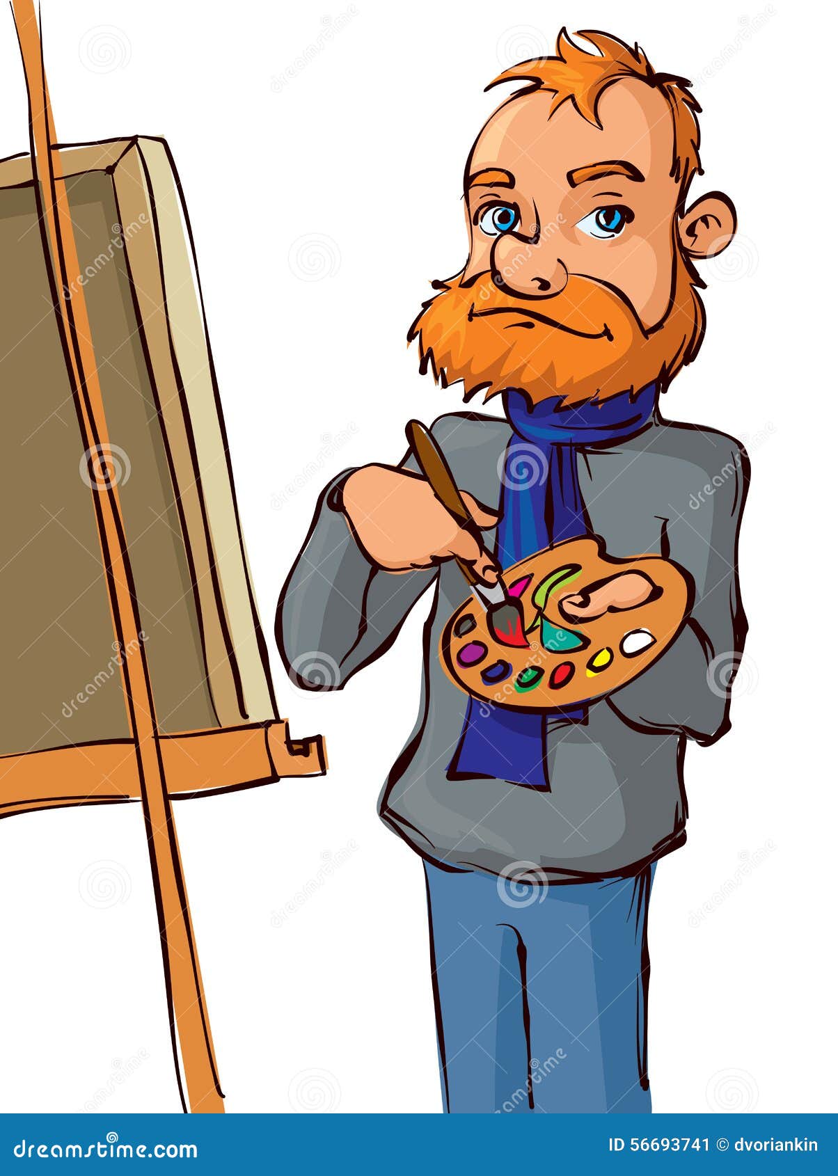 Pittore Con La Spazzola E La Tavolozza Illustrazione Vettoriale ...