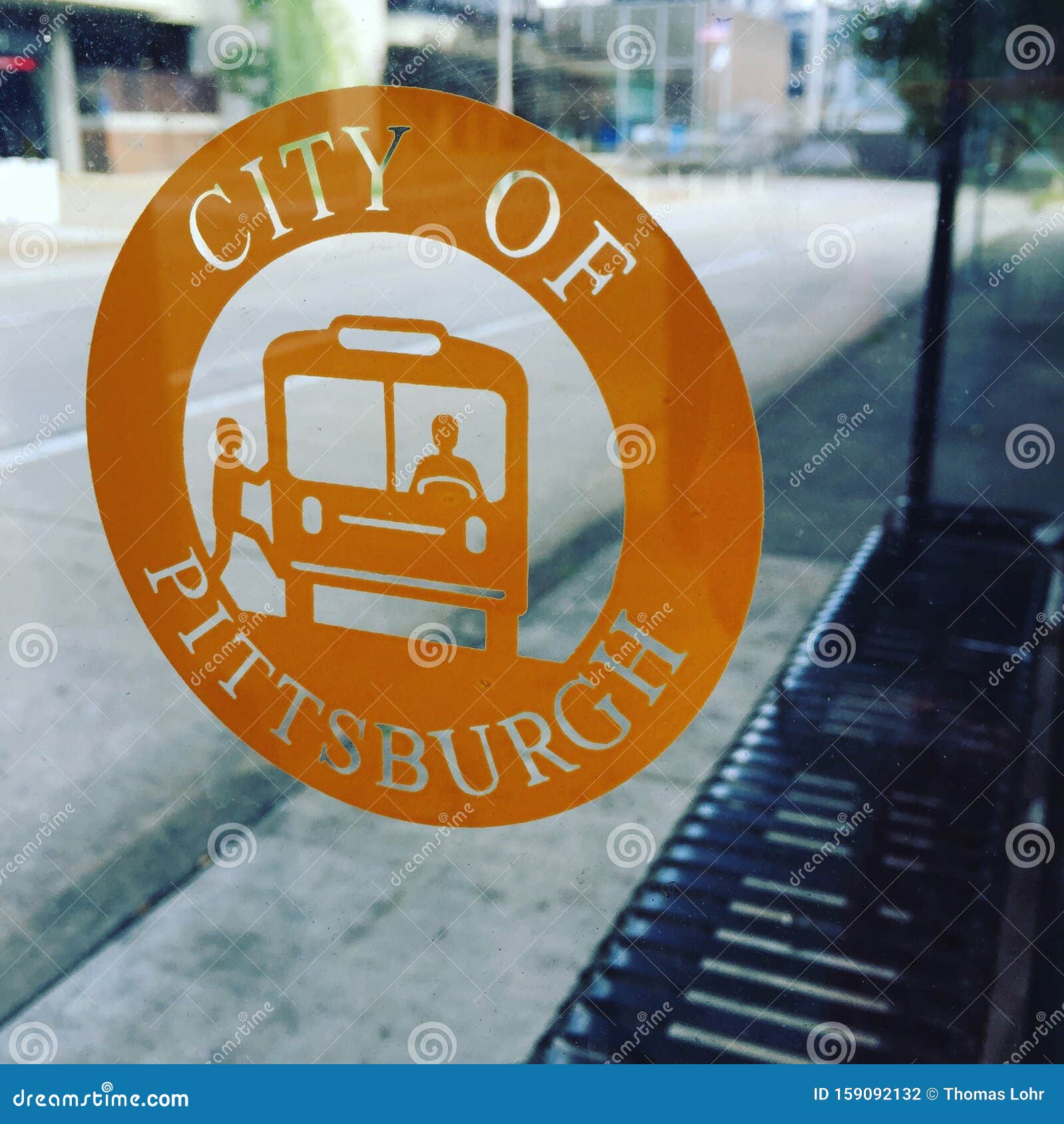 Pittsburgh Bus Stop with Logo Editorial Photography - Image of logo ...