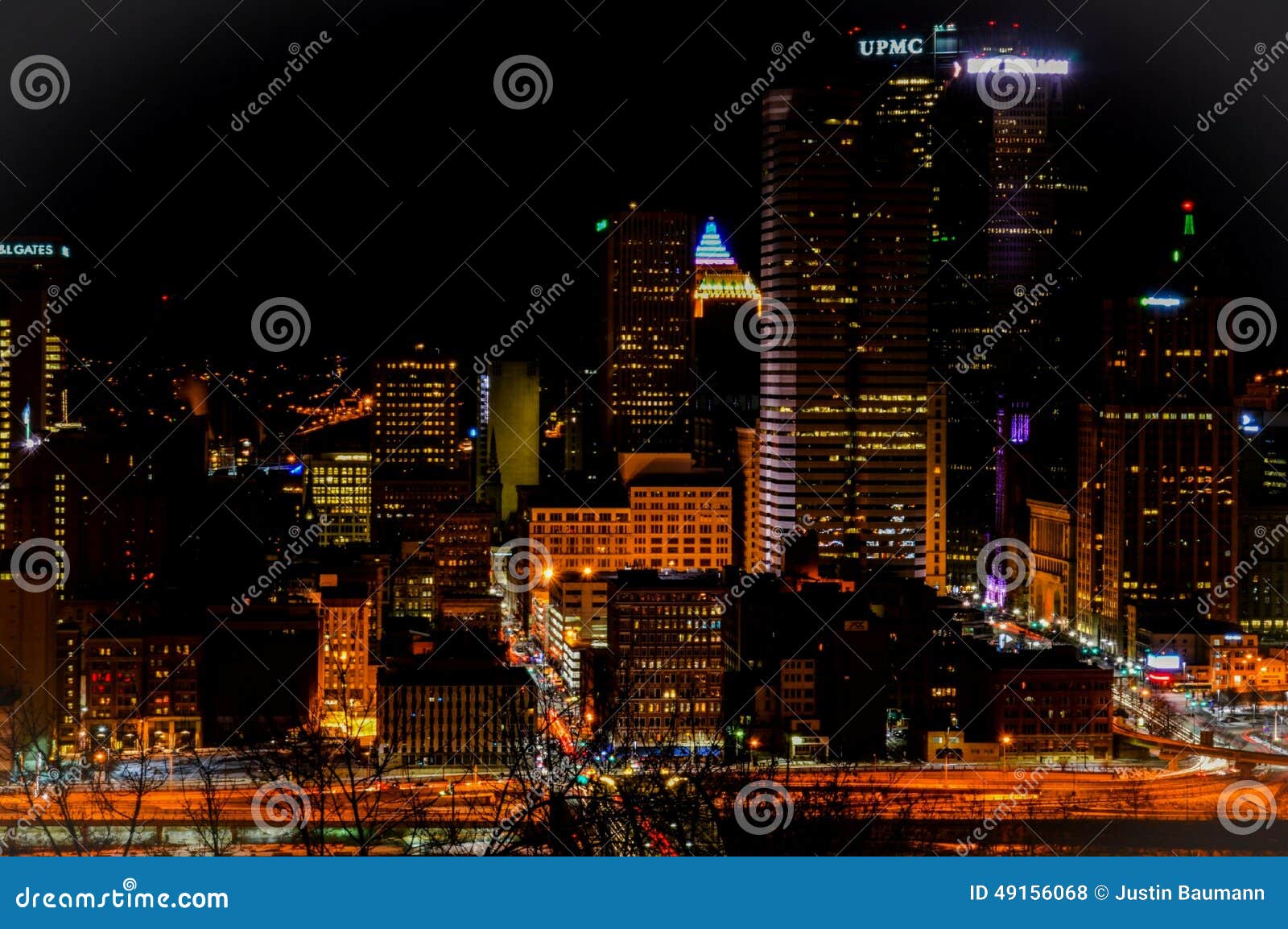 Pittsburgh editorial stock photo. Image of overlook, night - 49156068