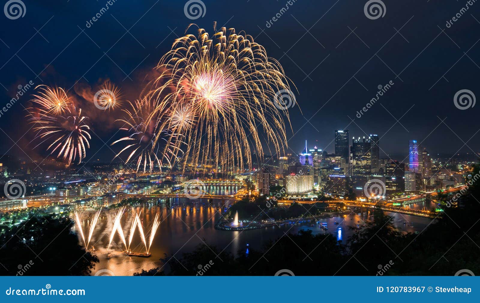 Fireworks Over Pittsburgh for Independence Day Editorial Photography ...