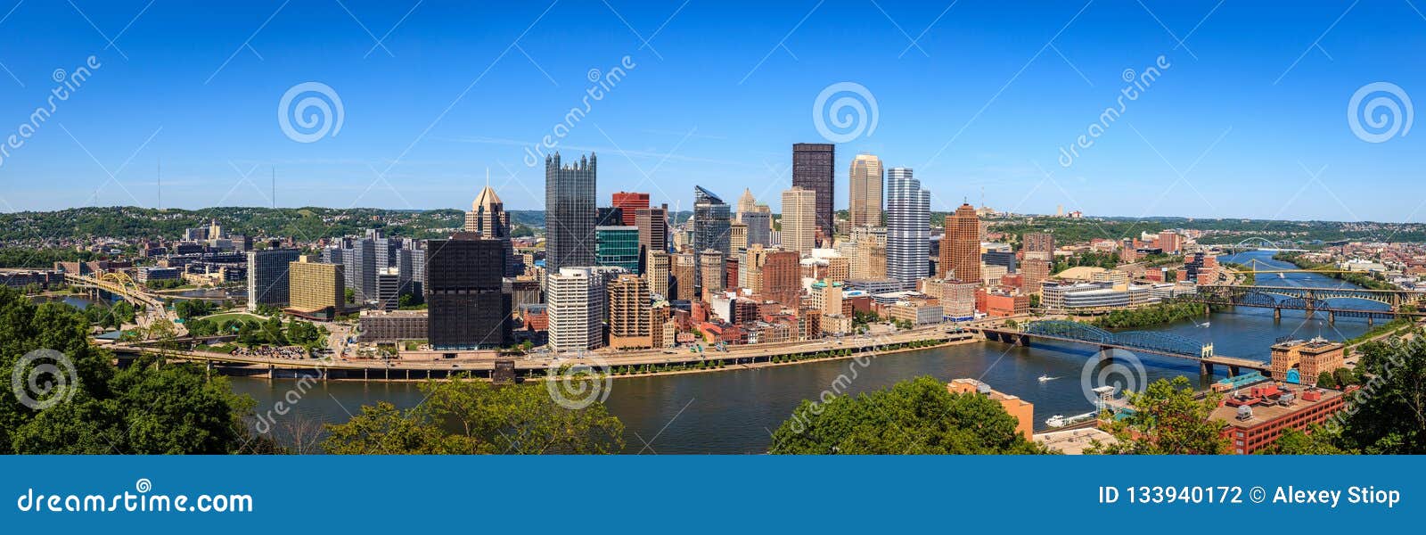 Pittsburgh panorama stock photo. Image of bright, america - 133940172