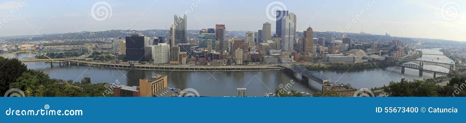 Pittsburgh Panorama stock photo. Image of skyline, buildings - 55673400