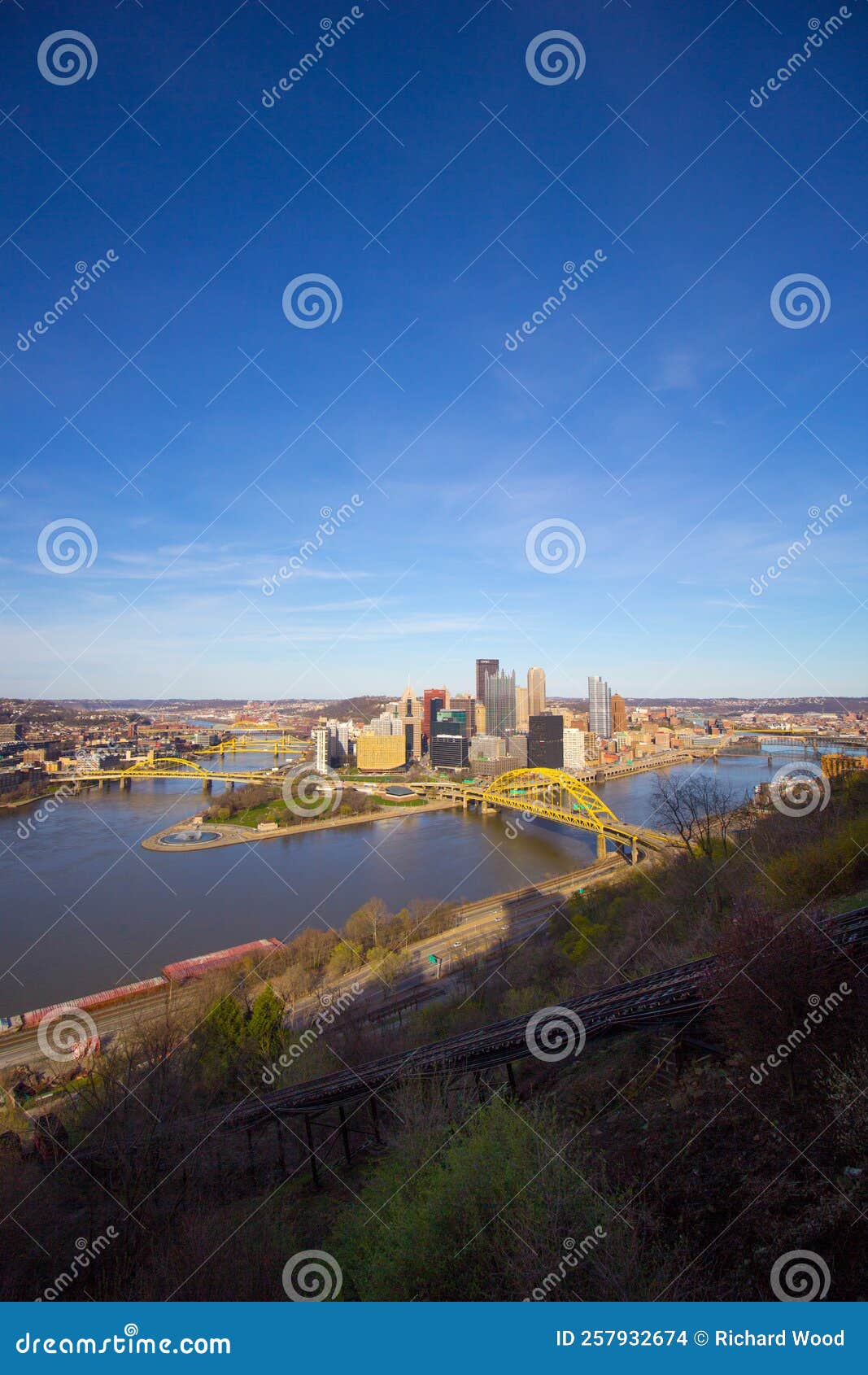 View of Downtown Pittsburgh, Pennsylvania from the Duquesne Incline ...