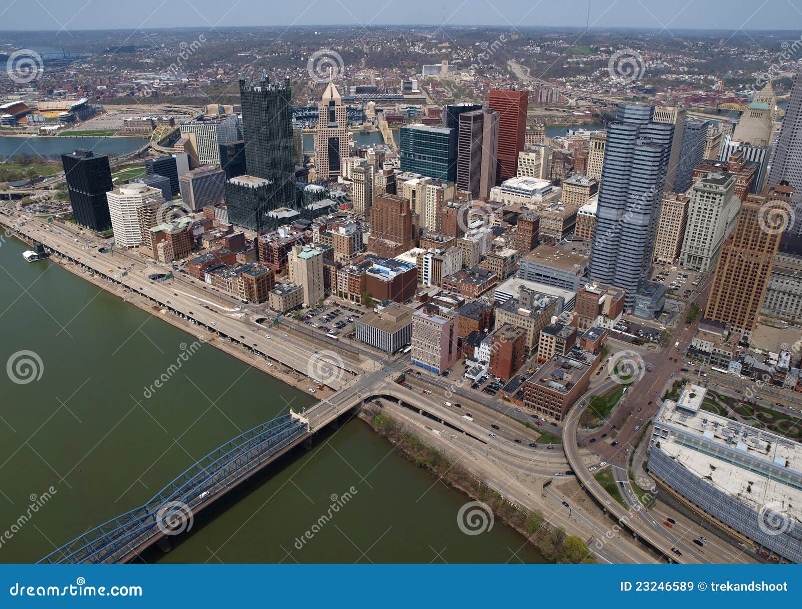 Pittsburgh Pennsylvania Aerial Stock Image - Image of skyline, towers ...