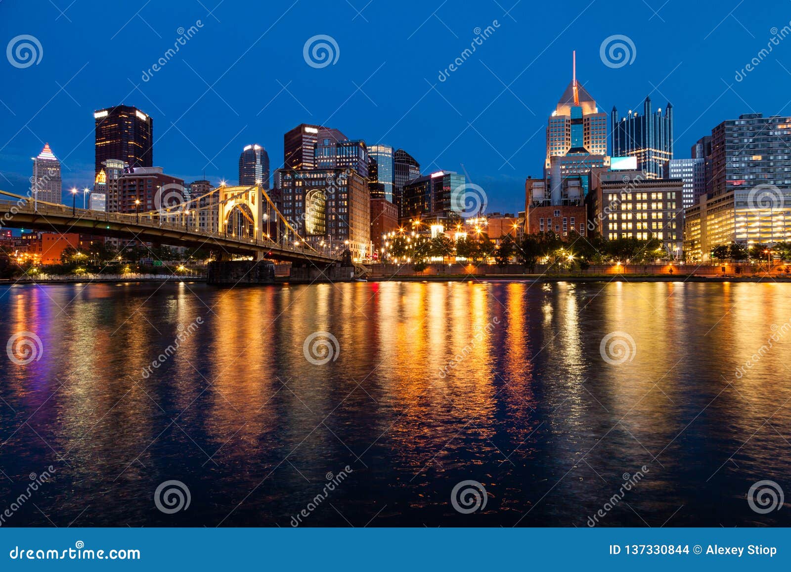 Pittsburgh Skyline and the Allegheny River Stock Photo - Image of city ...