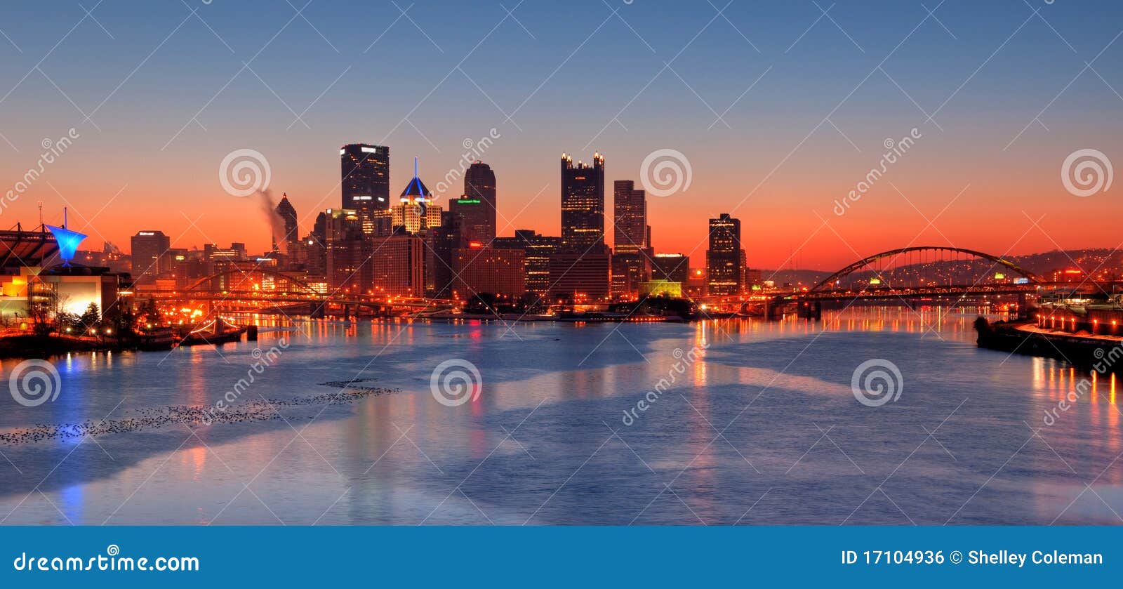 Pittsburgh Skyline at Night Stock Photo - Image of built, horizon: 17104936