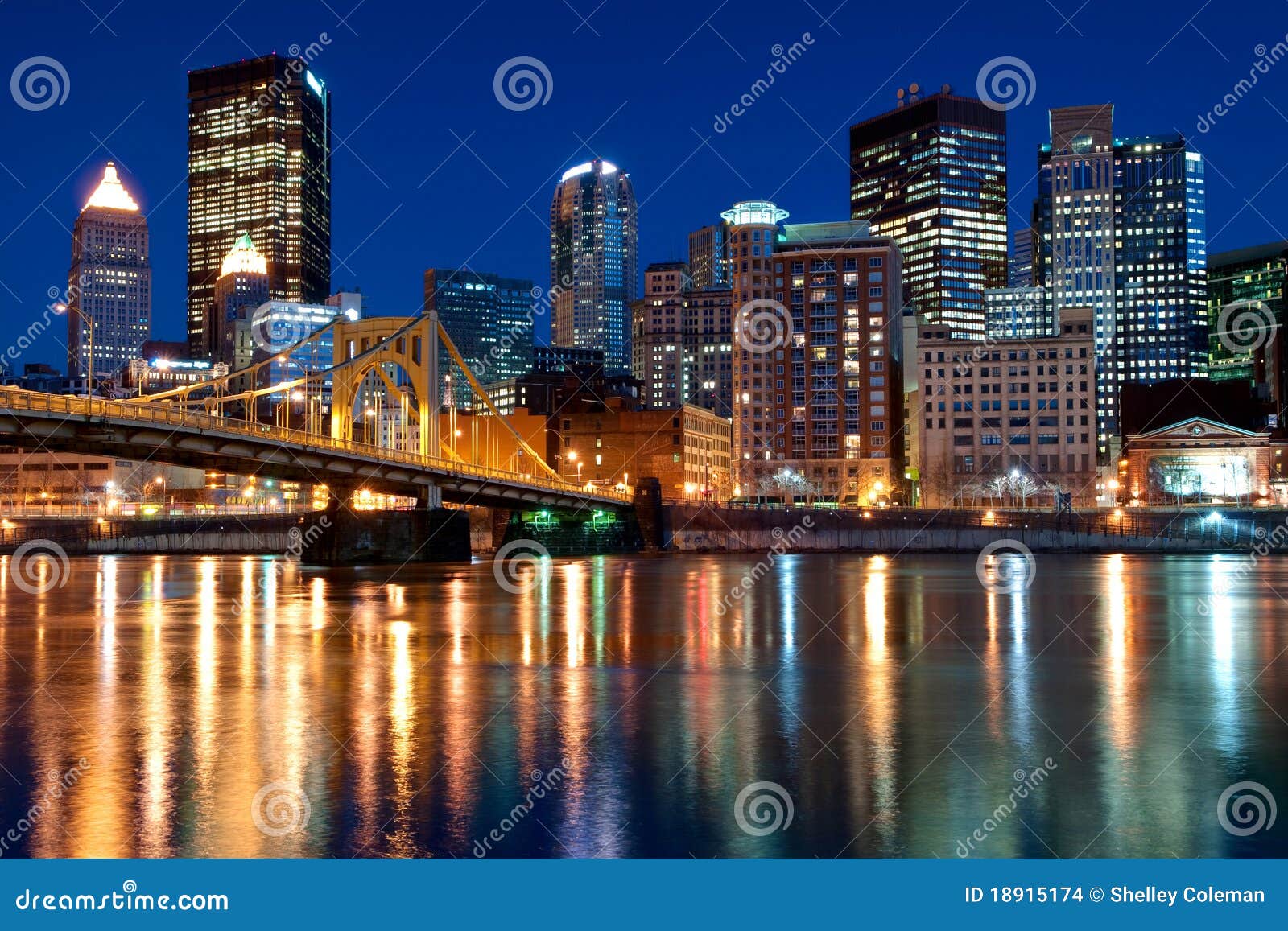 Pittsburgh Skyline at Night Stock Photo - Image of skyline, urban: 18915174