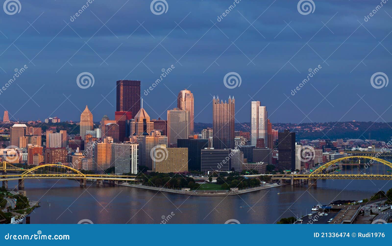 Pittsburgh Skyline Panorama. Stock Image | CartoonDealer.com #21365911