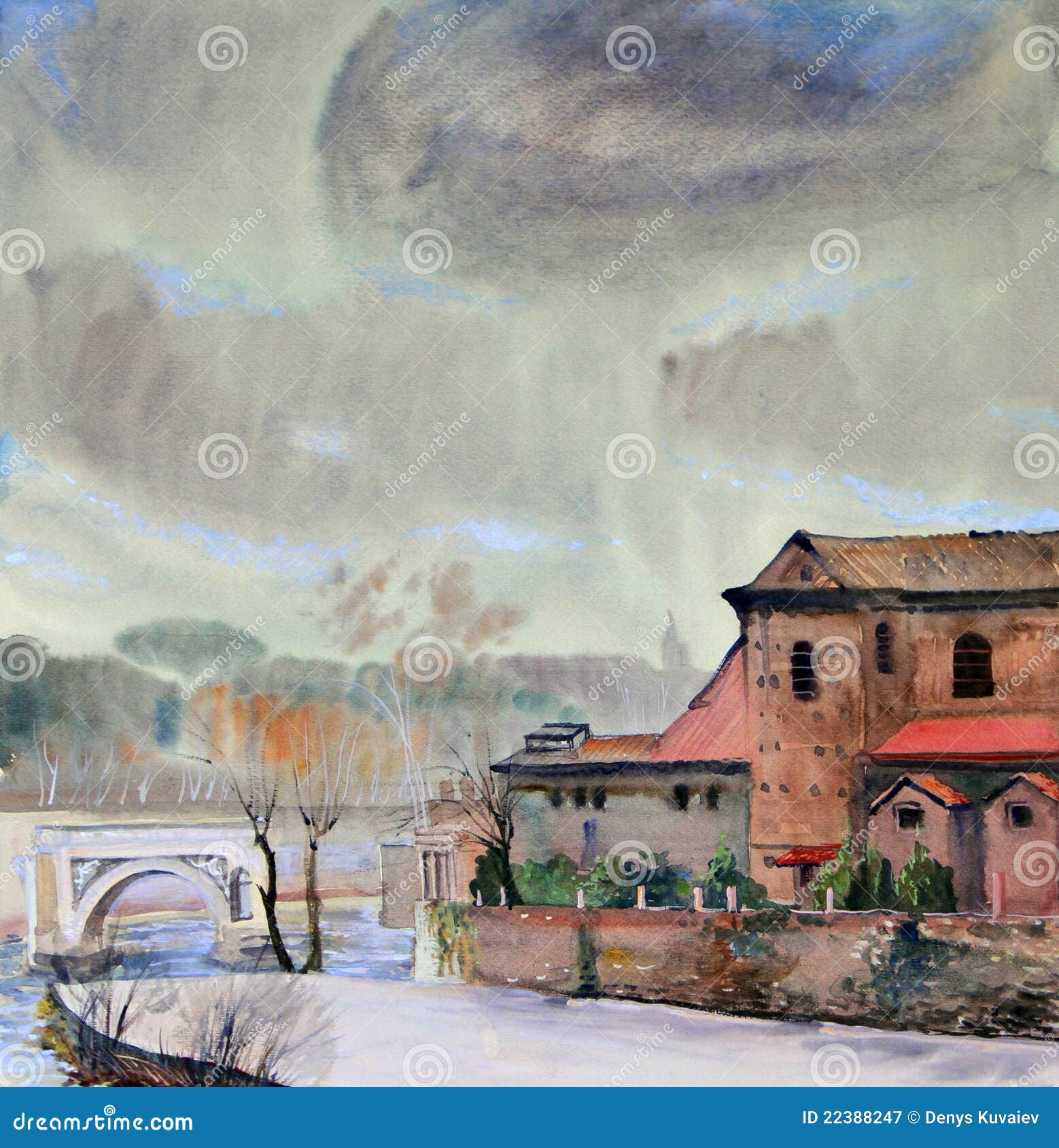 Pittura Dell'acquerello Di Roma Illustrazione di Stock - Illustrazione ...