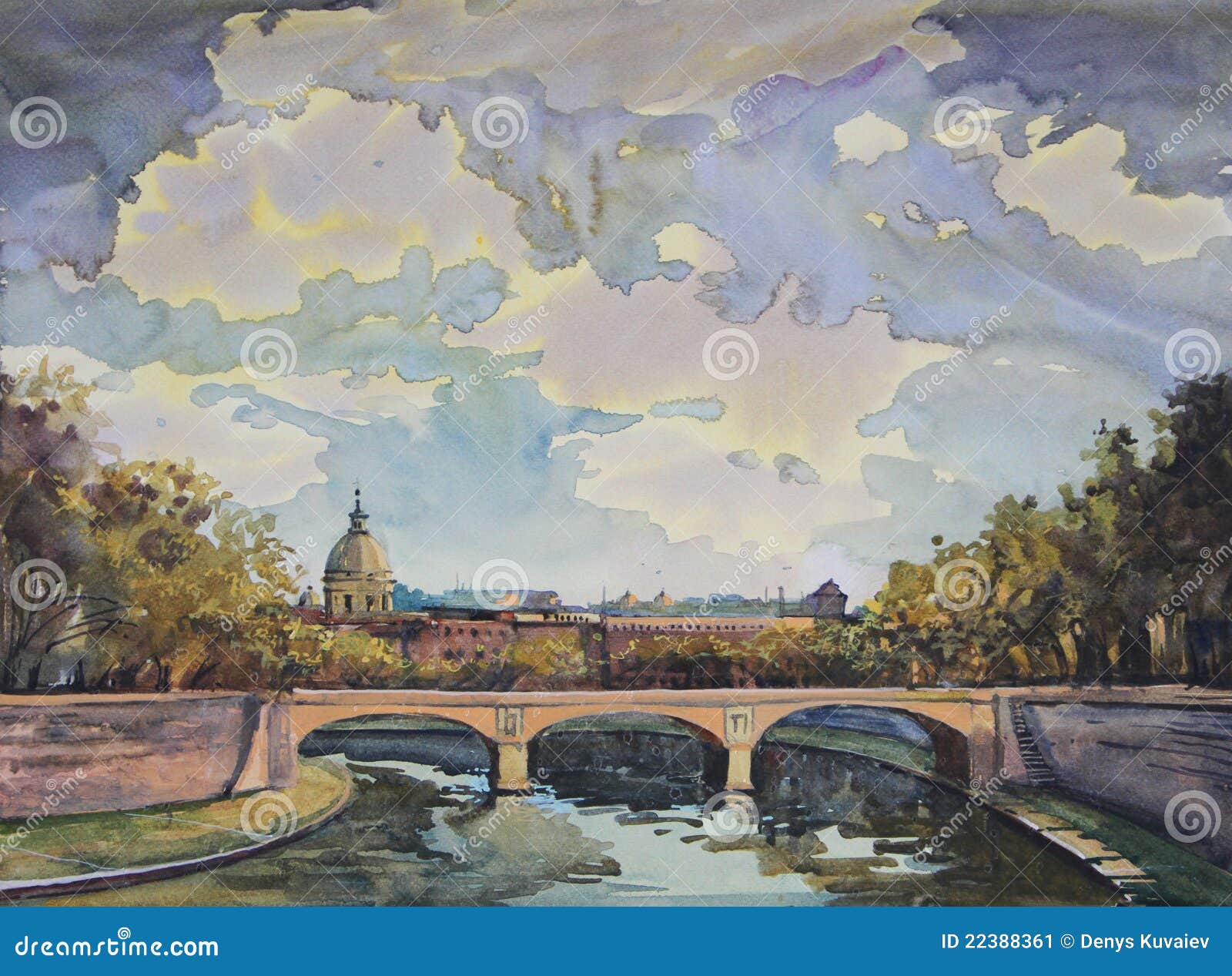 Pittura Dell'acquerello Di Roma Illustrazione di Stock - Illustrazione ...