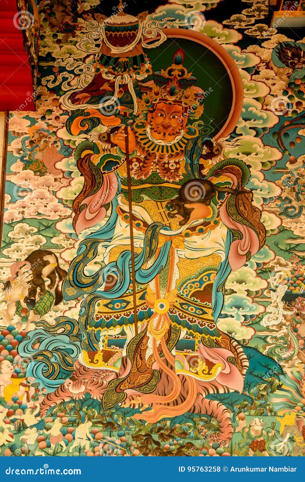 Pittura Della Parete in Tempio Buddista Fotografia Stock - Immagine di ...