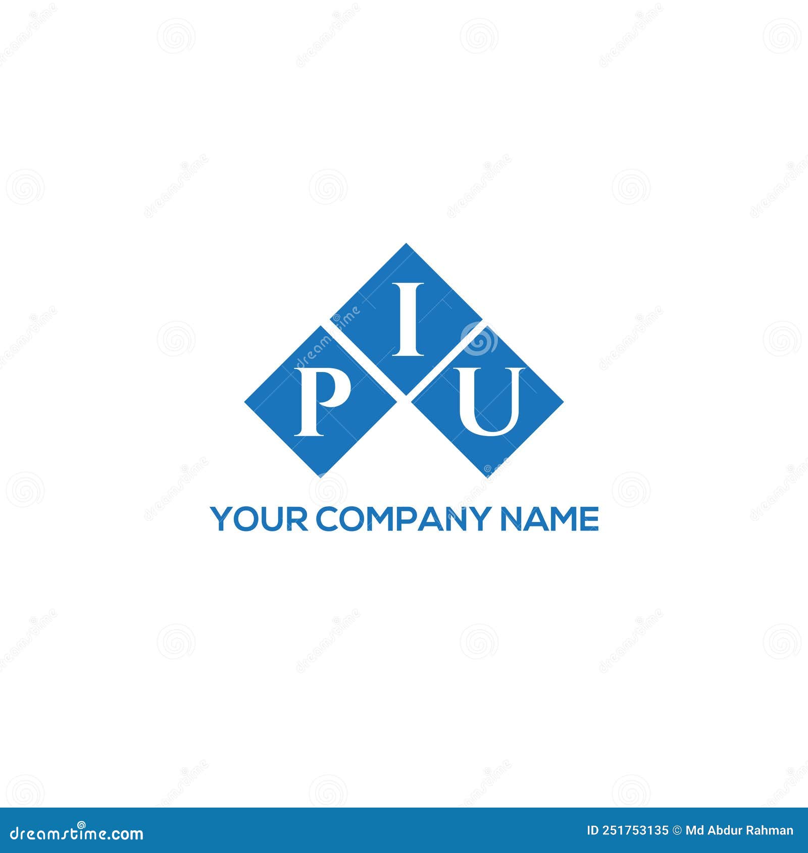 PIU Letter Logo Design On WHITE Background. PIU Creative Initials ...