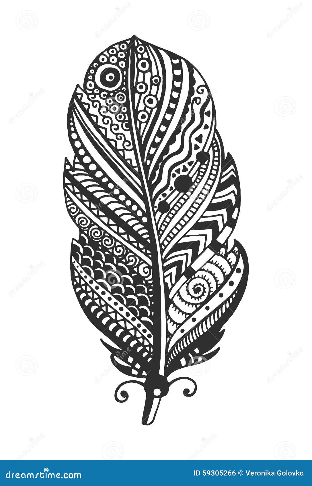 Piuma tribale di vettore illustrazione vettoriale. Illustrazione di ...