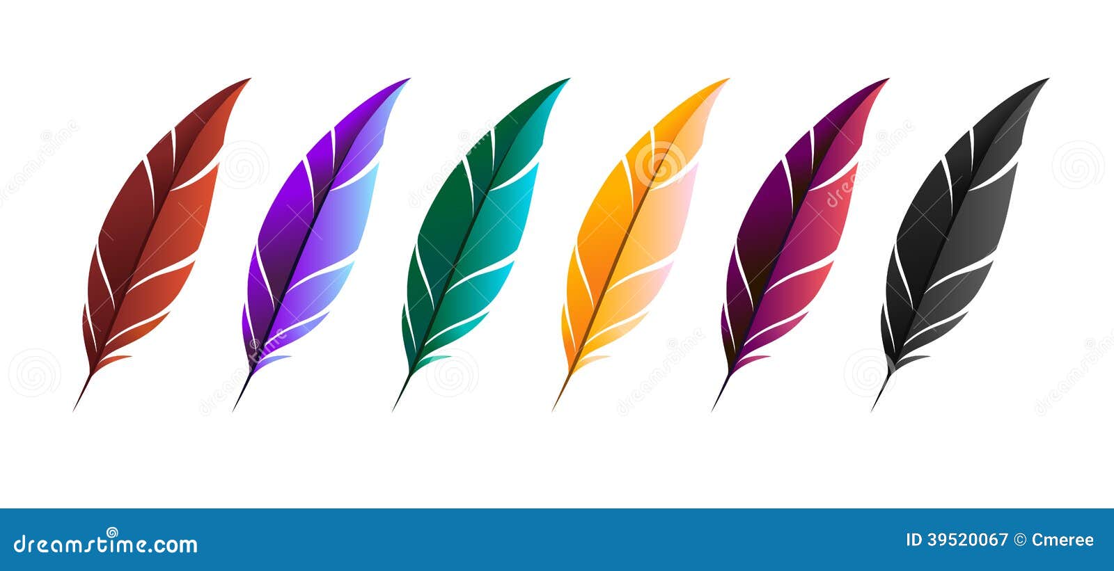 Piume illustrazione vettoriale. Illustrazione di insieme - 39520067